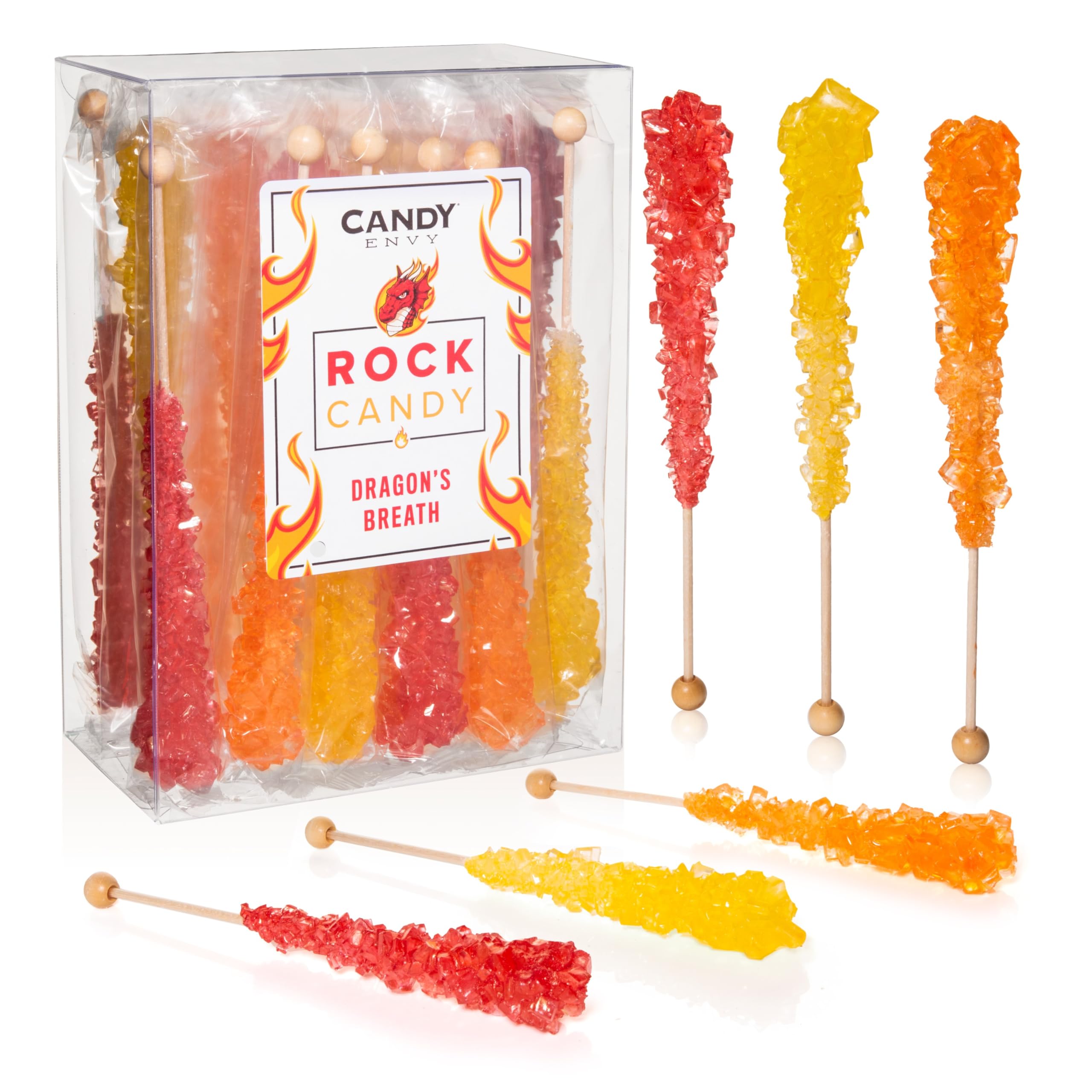 Amazon.com : Candy Envy - Dragon's Breath Rock Candy Sugar Sticks - 18 ...