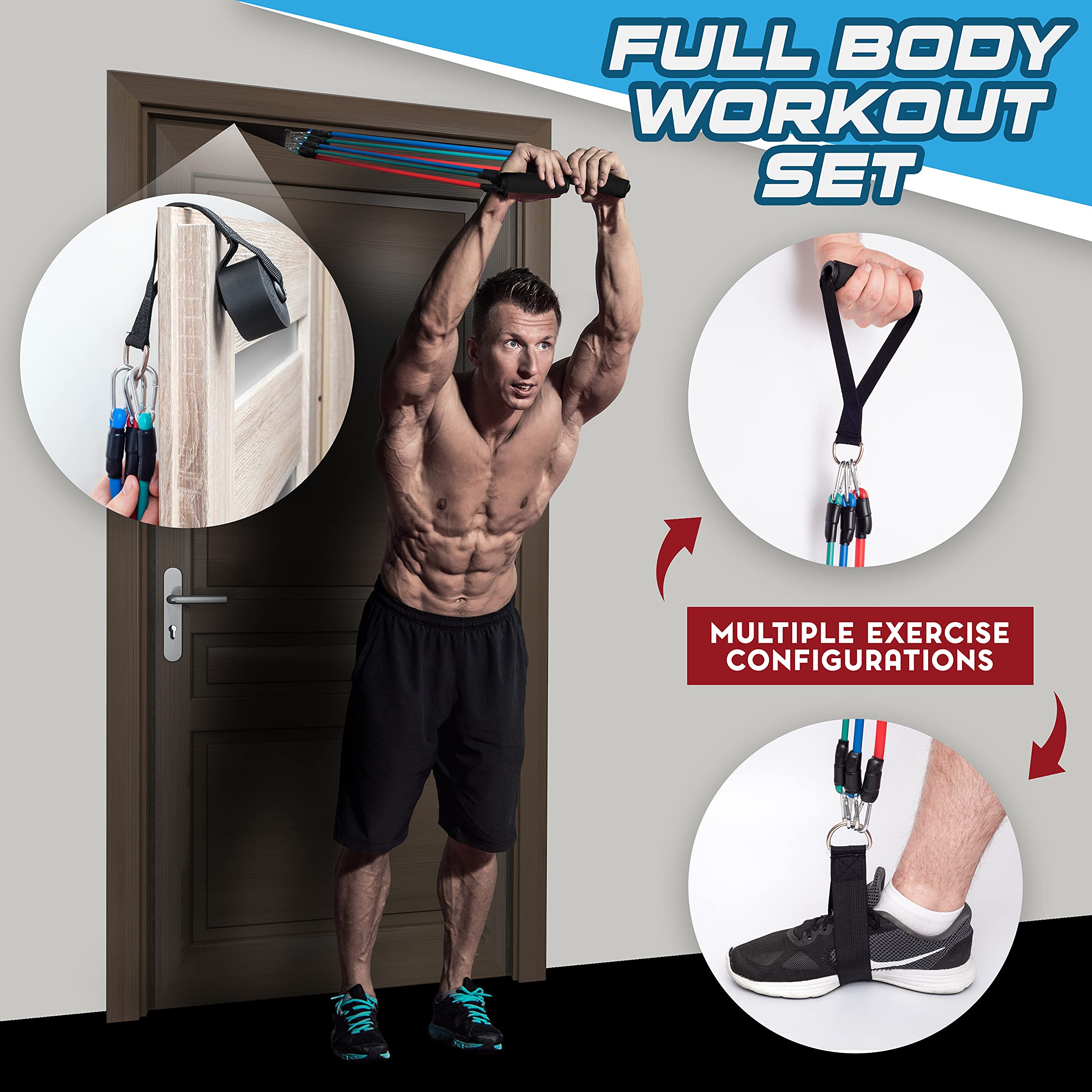 FITI DARE Portable Pilates Bar Kit with Adjustable Resistance Band (25 ...