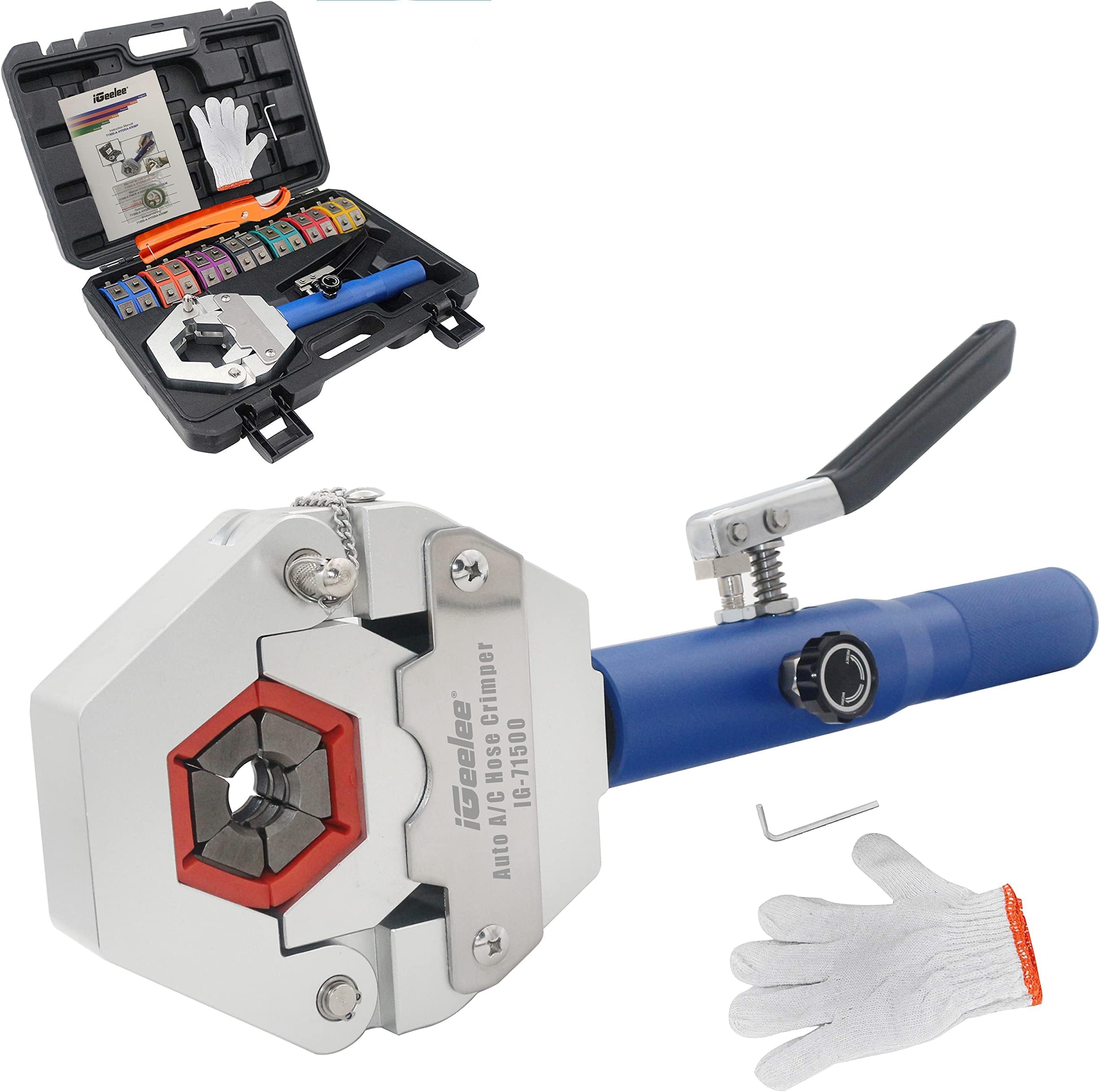 LABFENG Hose Crimper with 8 Sets of Dies High Pressure Hydraulic Hose ...