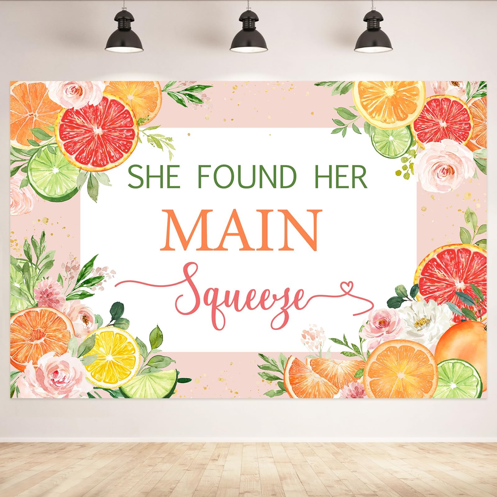 Amazon.com : She Found Her Main Squeeze Backdrop, Citrus Theme Bridal ...