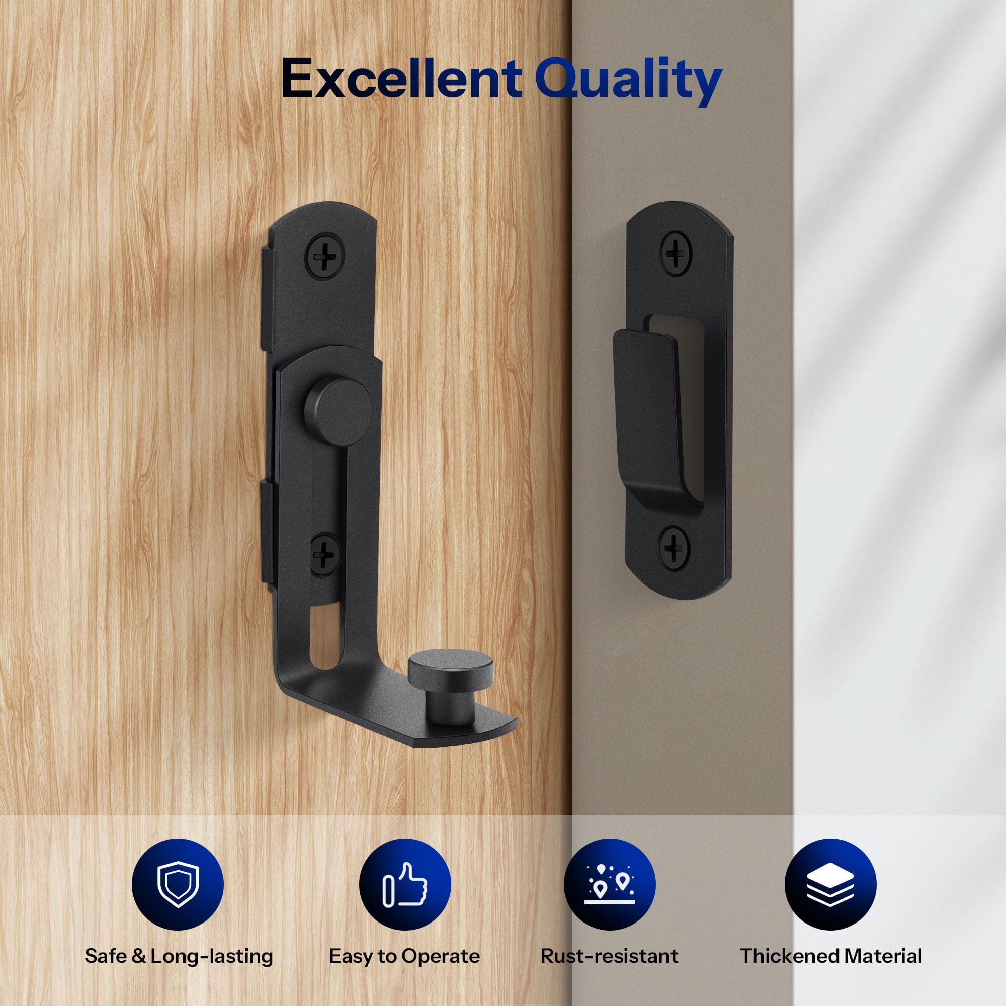 Snapklik.com : LOQRON Flip Door Sliding Latch, 90 Degree Barn Door Latch