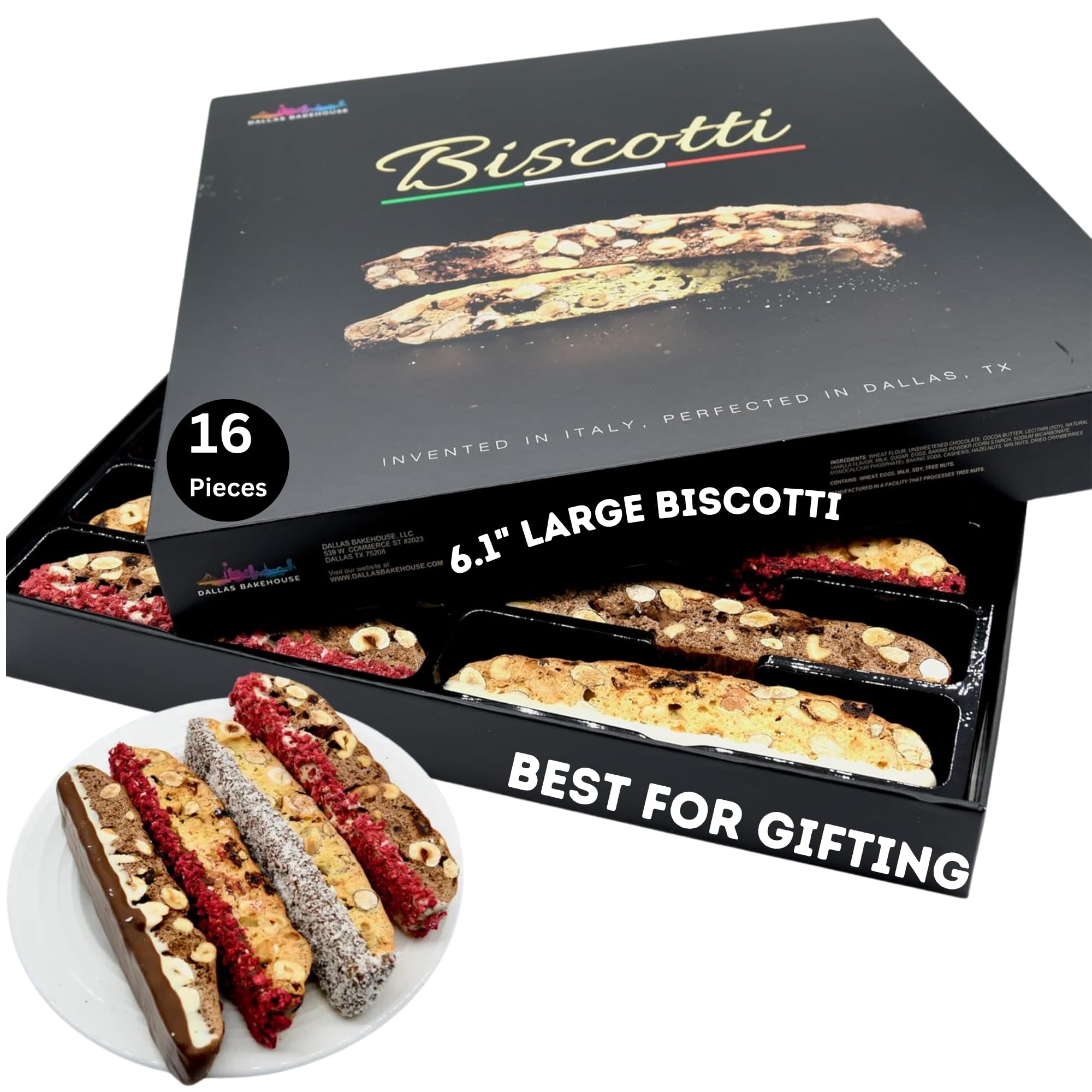 Amazon.com: Biscotti Gift Box Holiday Edition, Homemade Fine Cookies ...