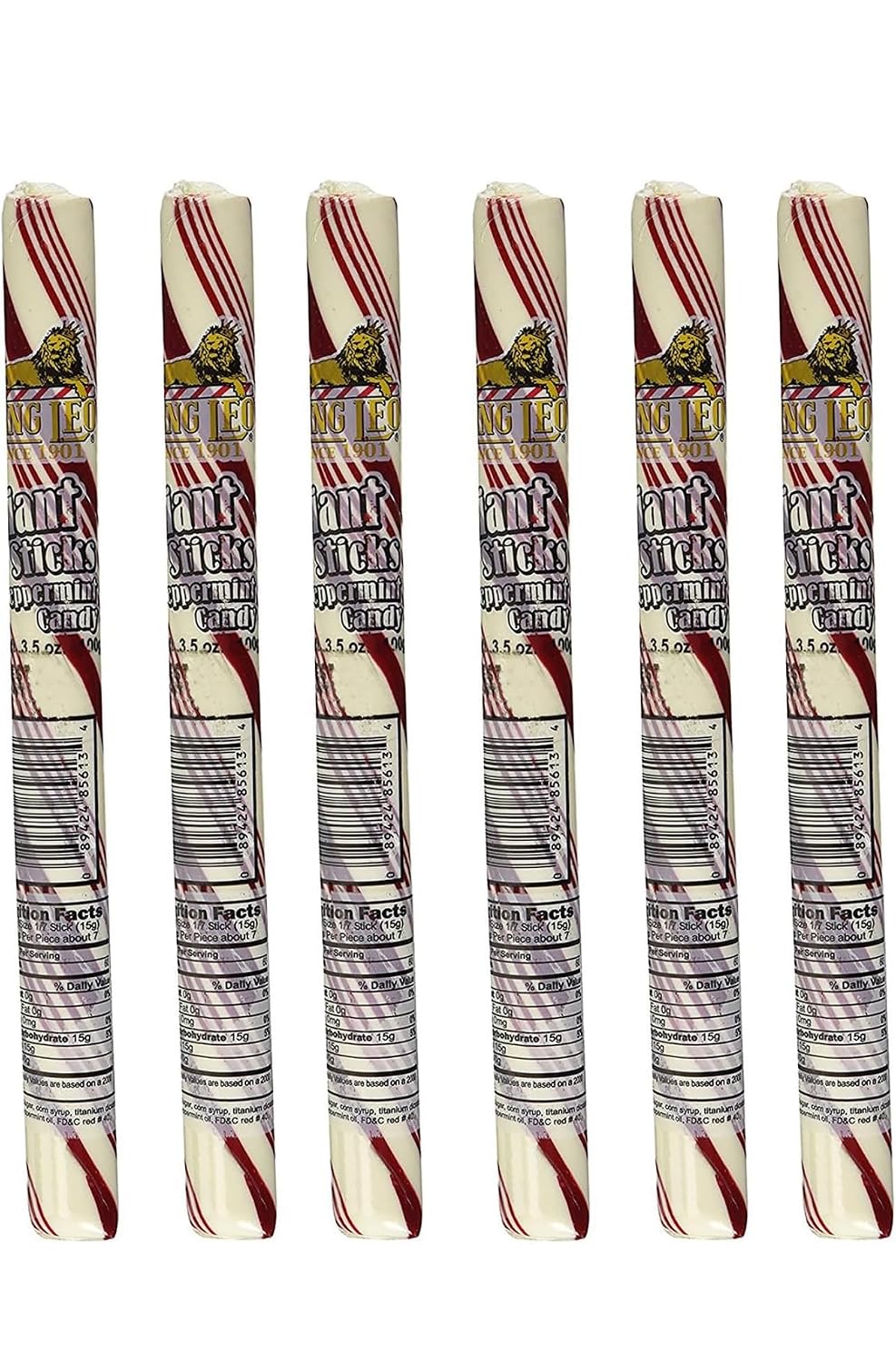 Amazon.com : King-Leo Giant Peppermint Stick Candy Cane, 3.5 oz | (6 ...