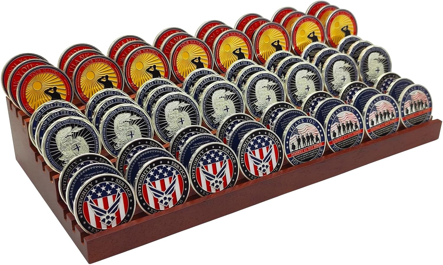 Amazon.com: LIUYALO Premium Challenge Coin Display Stand, Solid Wood ...