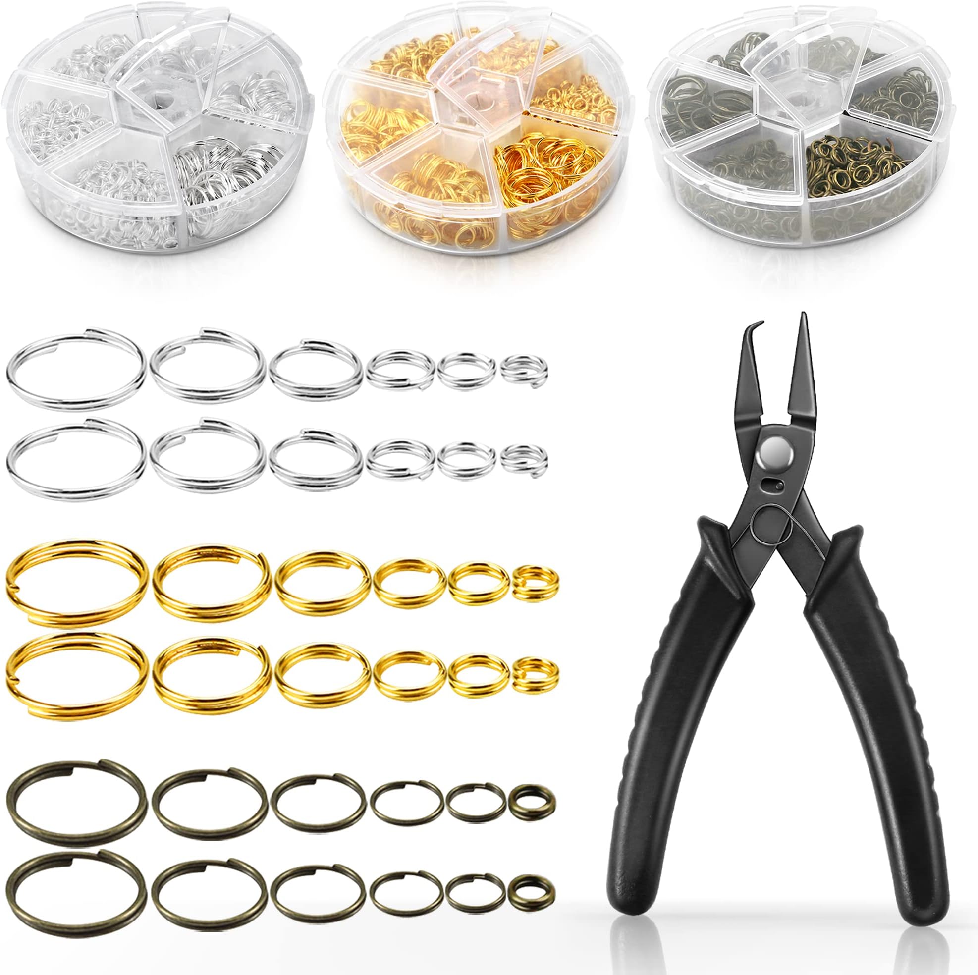 Amazon.com: Iron Split Rings, 1 Box (100g) 6 Sizes Double Loop Jump ...