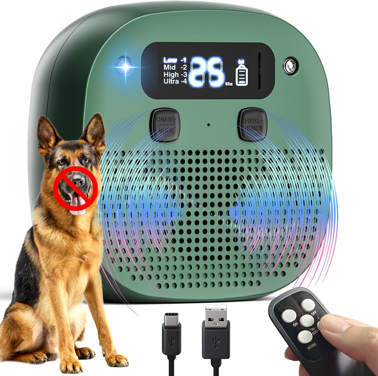 Amazon.com : Anti Barking Device for Dogs - Rechargeable Ultrasonic ...