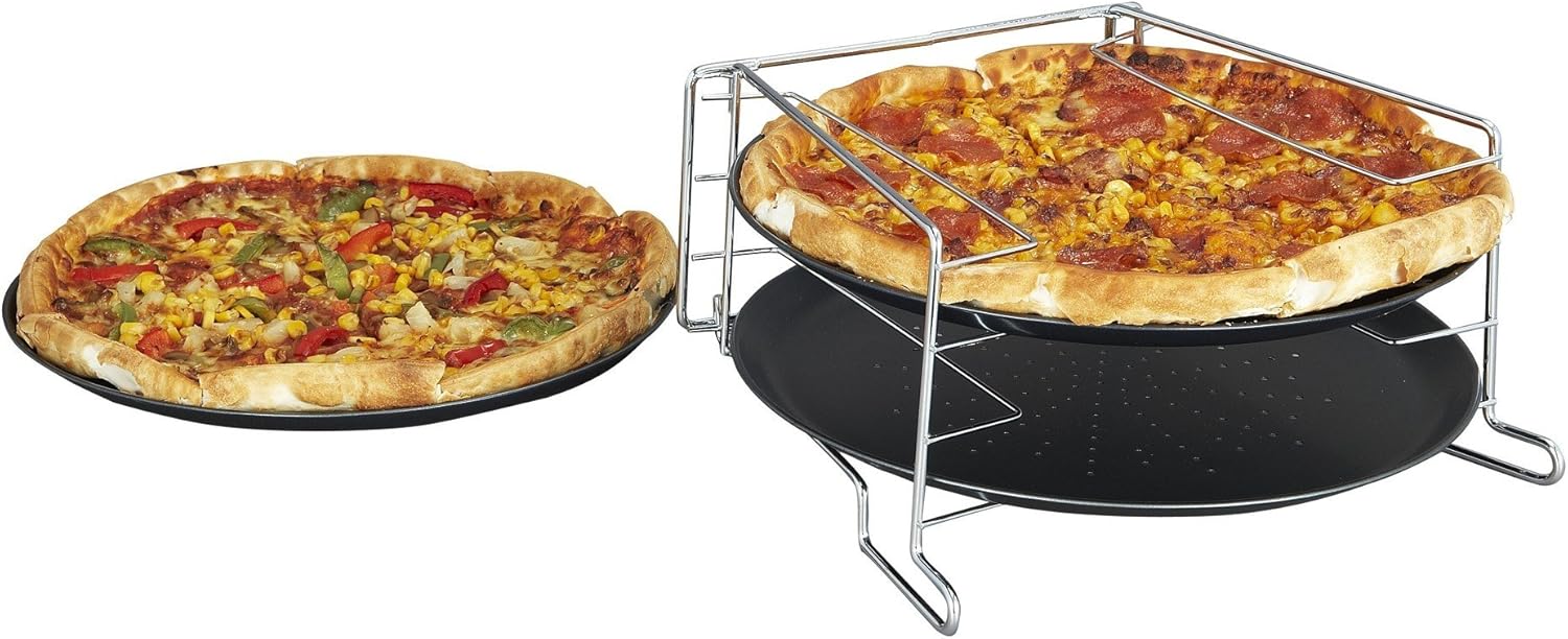 Pizza-Backblech Pizzablech mit Aufsteller 38x22x18 cm 3-tlg. Pizza ...