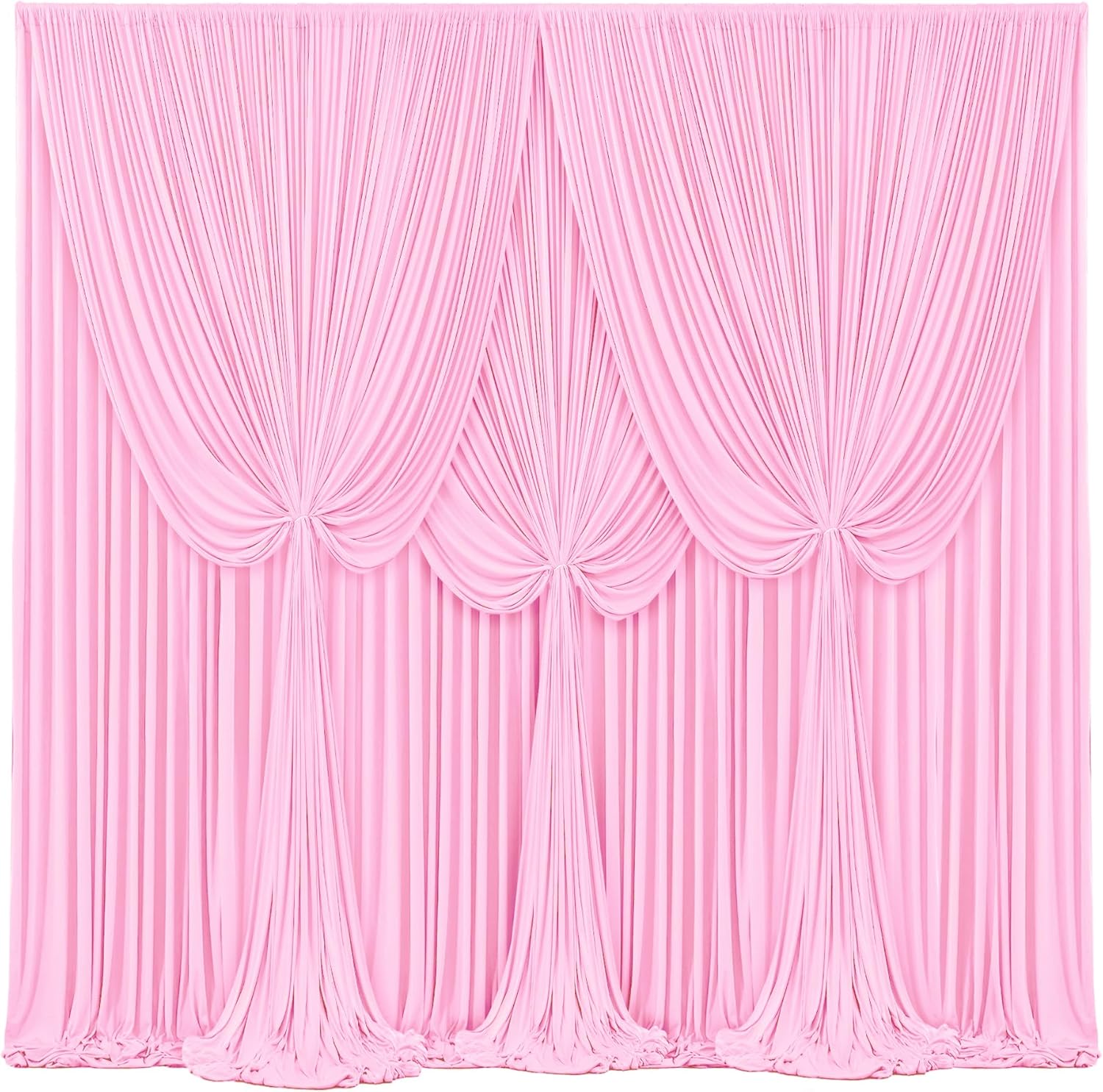 Amazon.com : 4 Panels Pink Backdrop Curtains for Wedding Party Wrinkle ...
