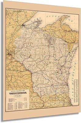 HISTORIX Vintage 1900 Wisconsin Map Poster - 18x24 Barbados | Ubuy