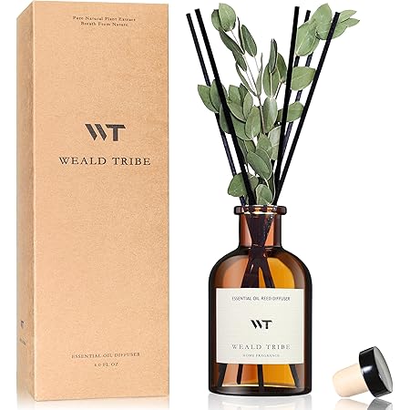 Amazon.com: Flower Reed Diffuser Set Eucalyptus & Lavender Scent for ...