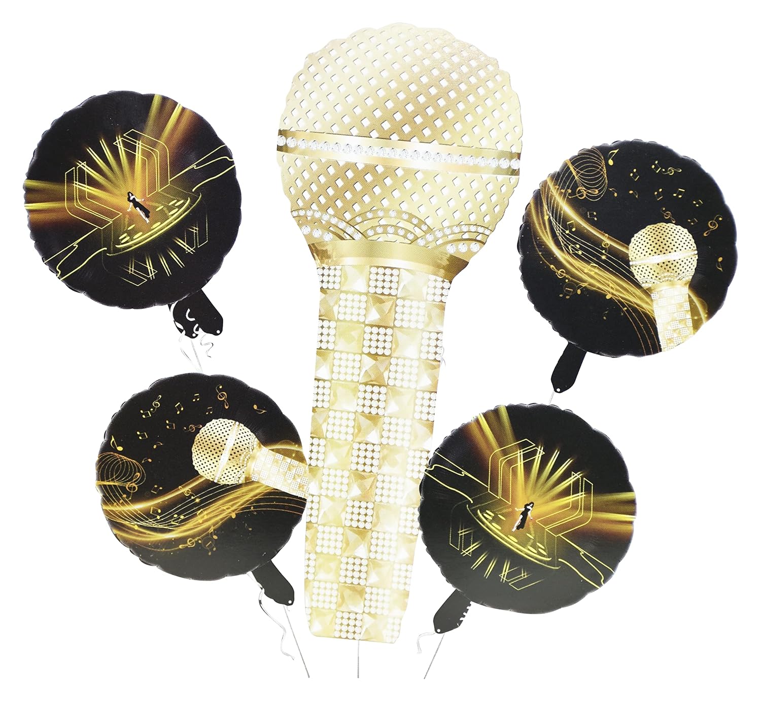 Jagmag® Microphone Balloon Set, Rock & Roll Balloon Decoration, Guitar ...