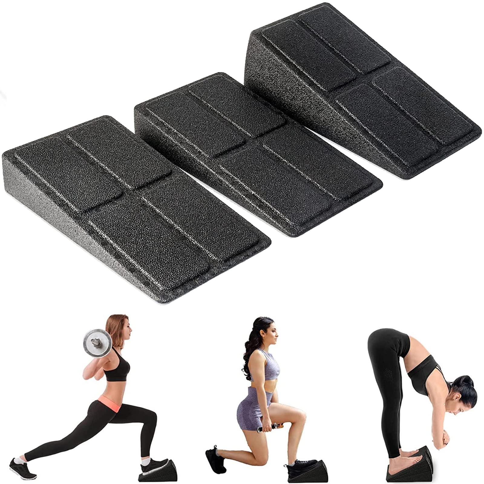 FKWin Squat Wedge Blocks, Slant Board for Calf Stretching, Adjustable 3 ...