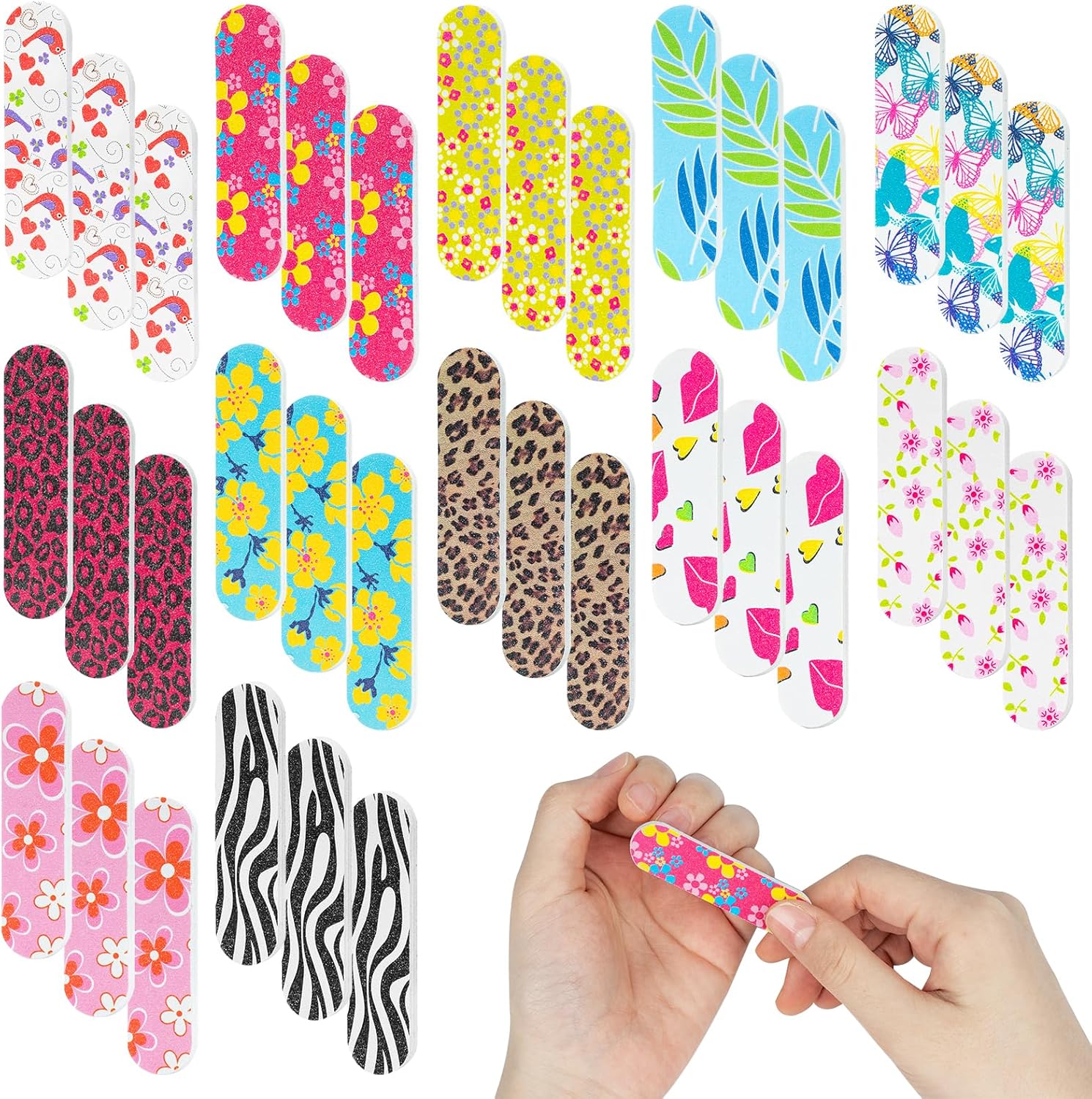 36 Pcs Professional Mini Nail Files Mini Double Sided Emery Boards for ...