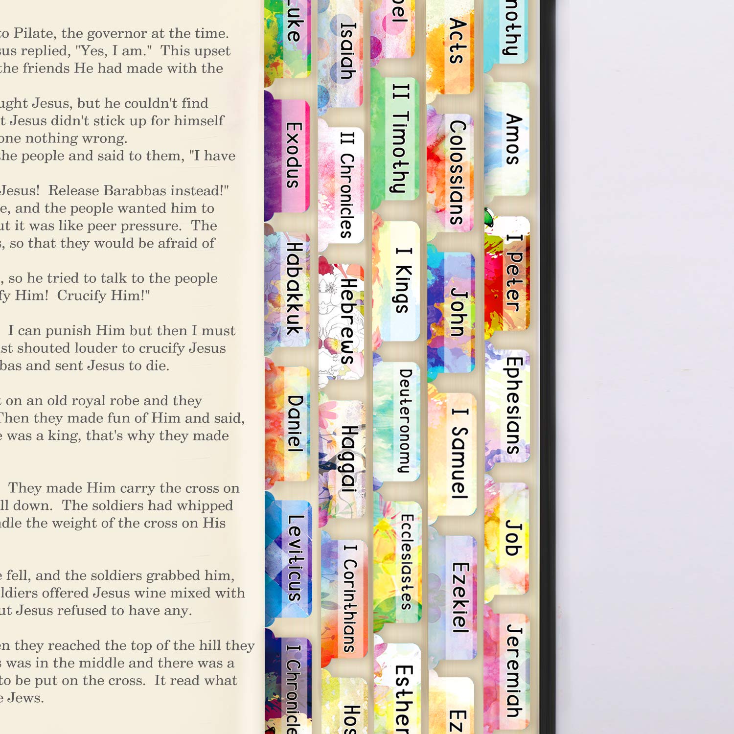 Buy 204 Pcs Bible Tab,132 Colorful Floral Tabs, Laminated,72 Blank Tabs ...
