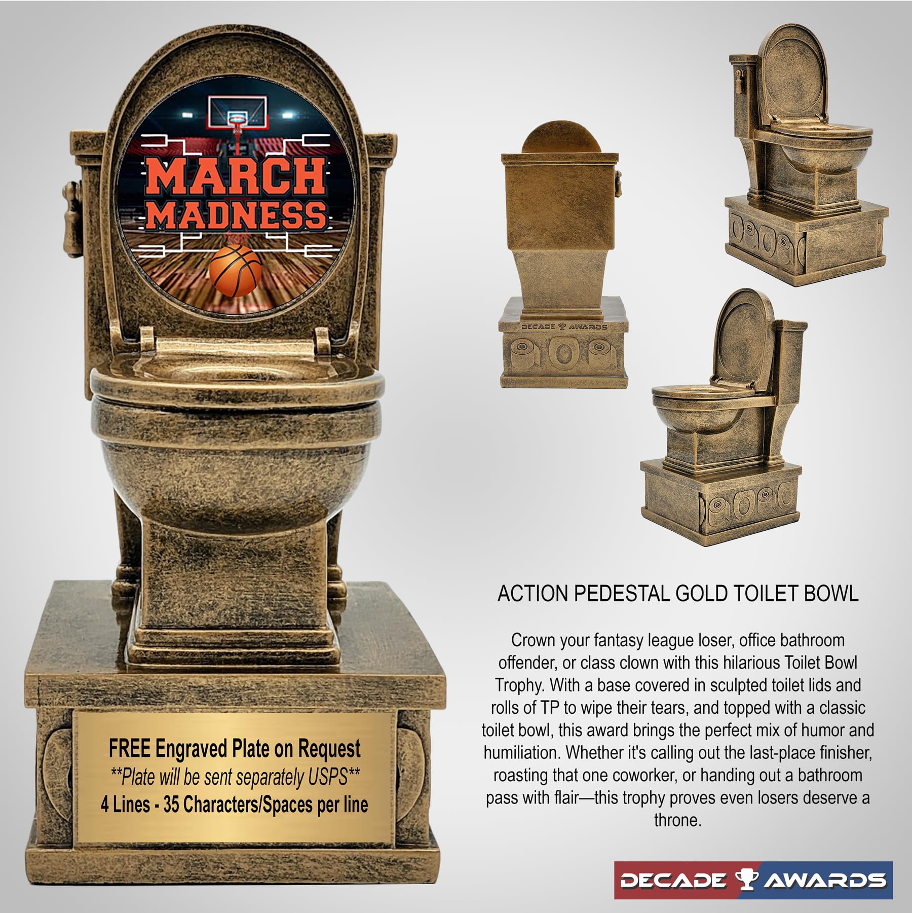 Snapklik.com : Decade Awards March Madness Toilet Trophy - Hilarious ...