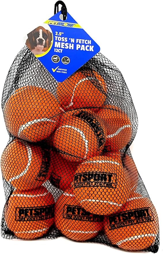 Amazon.com: PetSport Orange Tennis Ball Dog Toys | 12 Pack Medium (2.5 ...