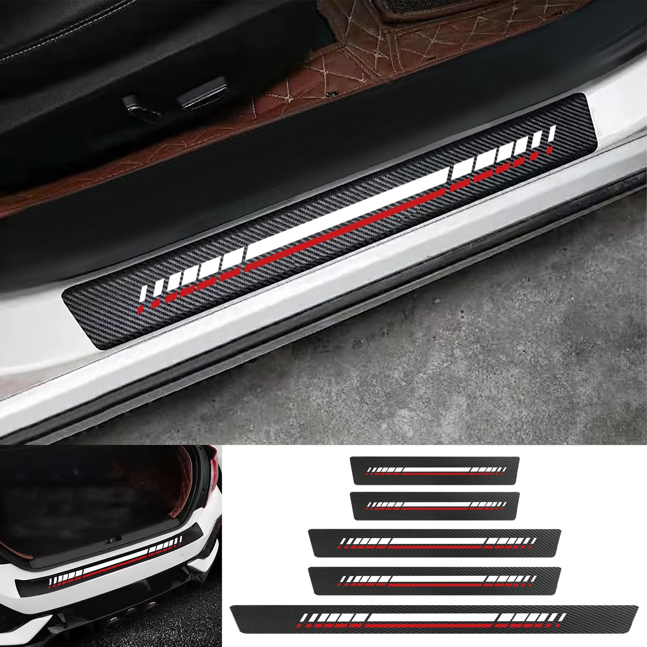 Amazon.com: Car Door Sill Protector, Anti-Scratch Carbon Fiber Trunk ...