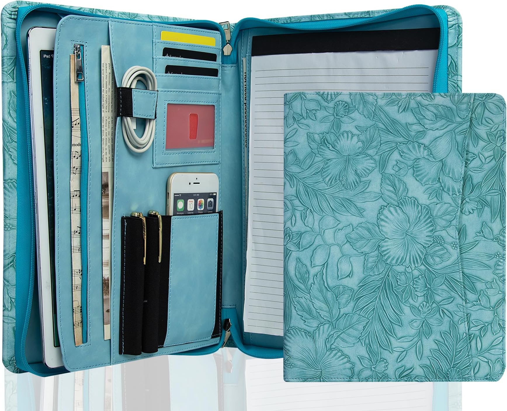 Amazon.com : Free Engraved Name, Personalized Padfolio Folio, Embossed ...