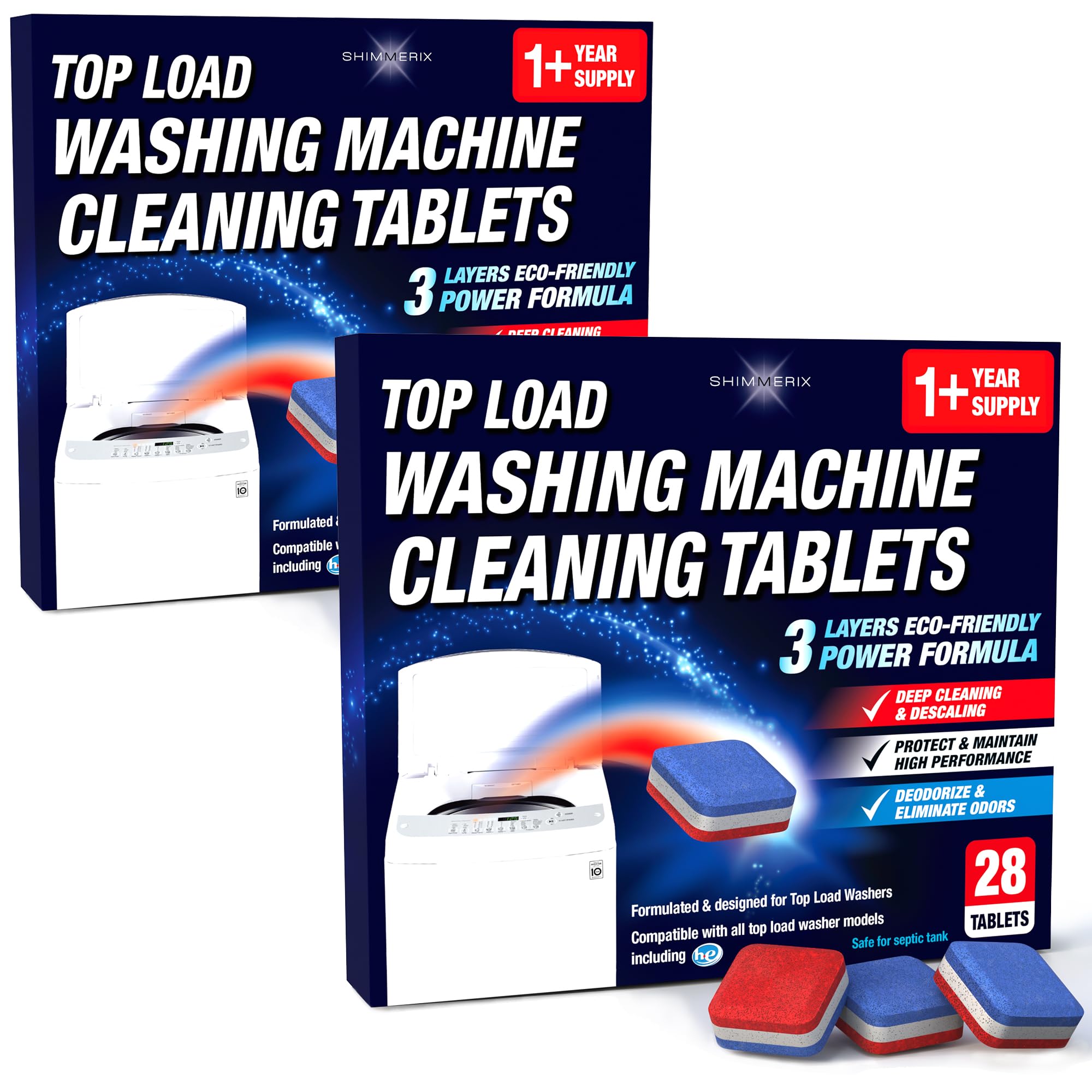 Amazon.com: Washing Machine Cleaner Tablets 56 Pack for HE Top Load ...