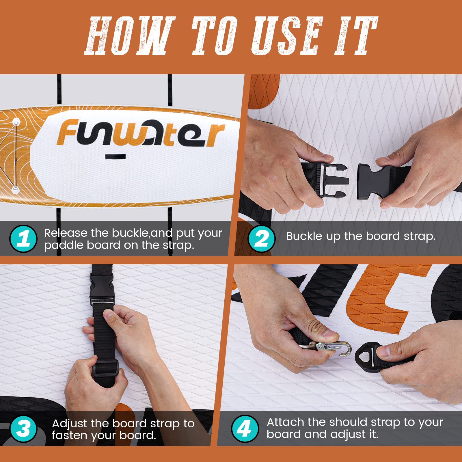 Snapklik.com : FunWater SUP Carry Strap Harness Adjustable Shoulder ...