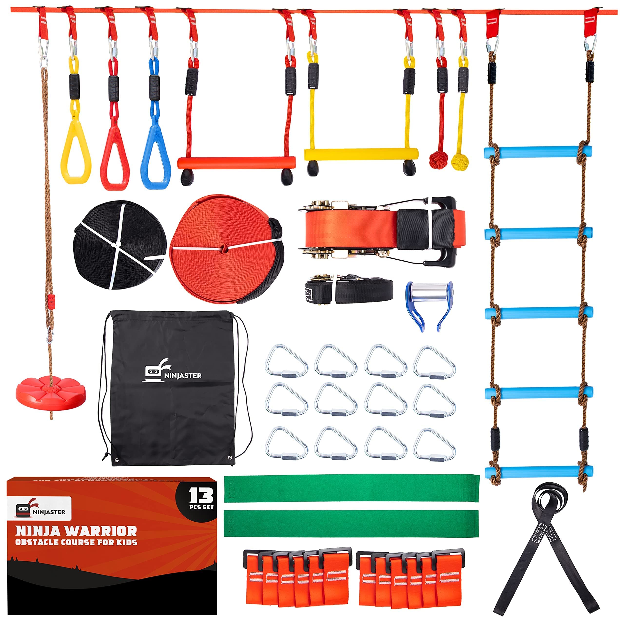 Buy Ninja Warrior Obstacle Course for Kids - Weatherproof, Secure Line ...