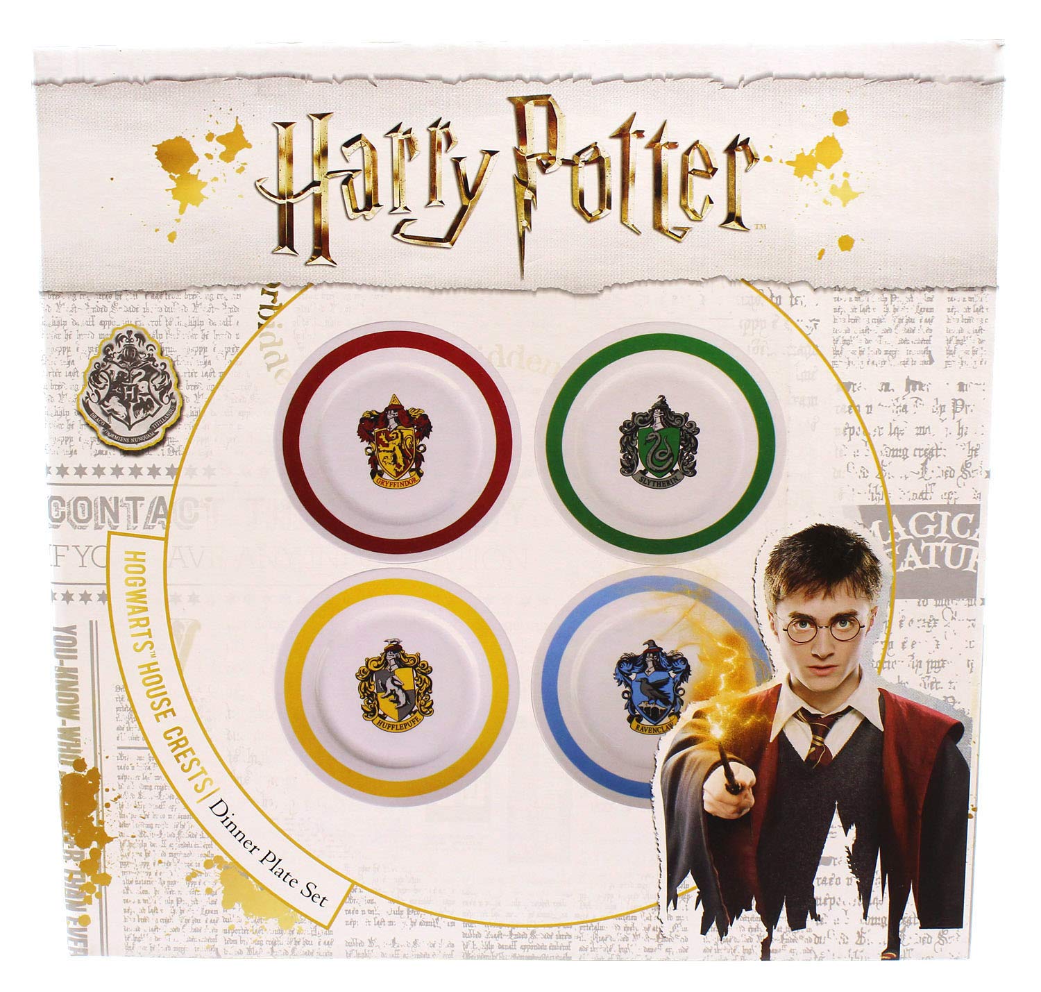 Harry Potter 10.5" Porcelain Dinner Plates Dinnerware Includes 4 ...