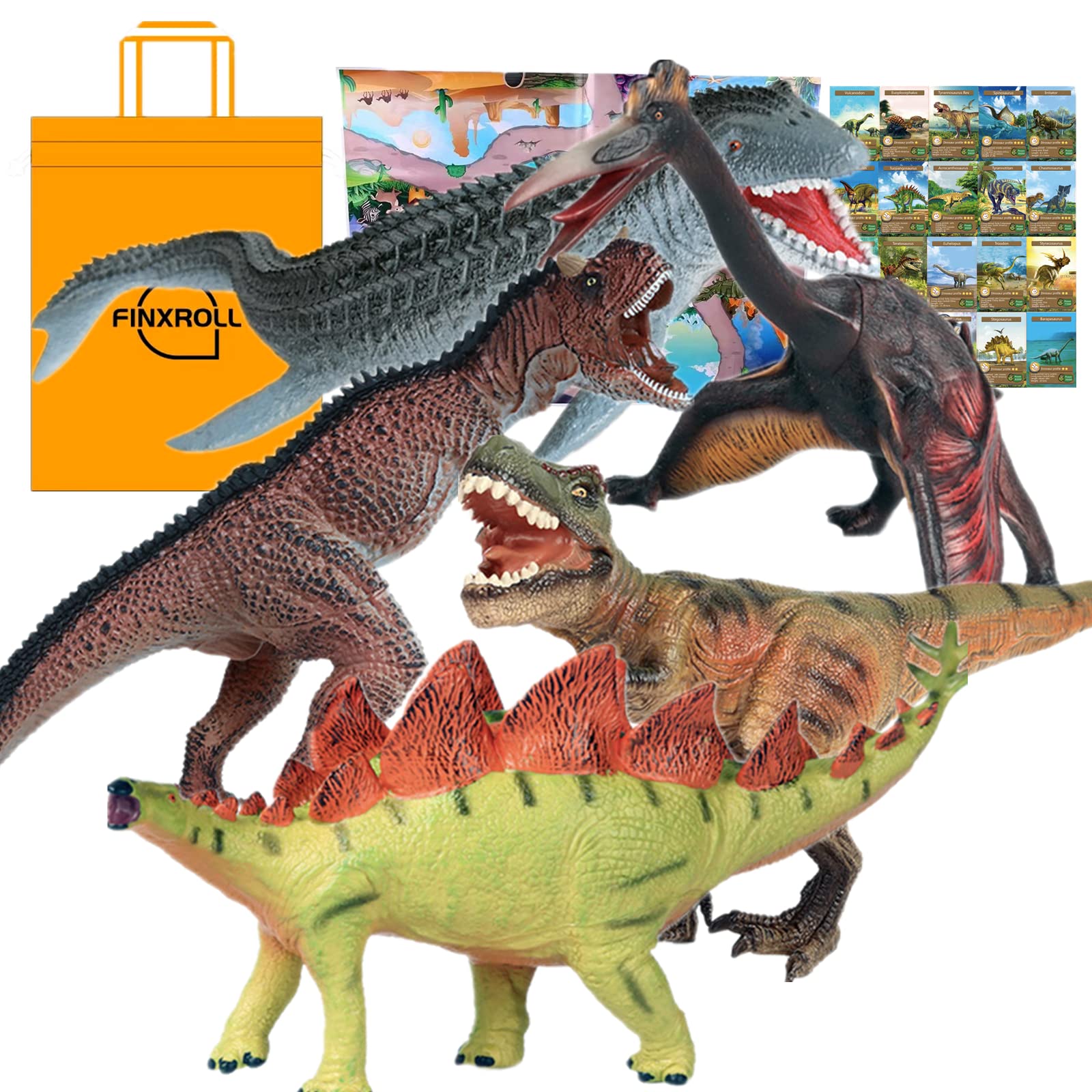 Buy FINXRoll Jurassic Jumbo Dinosaur Toys, Realistic Dinosaur Figures ...