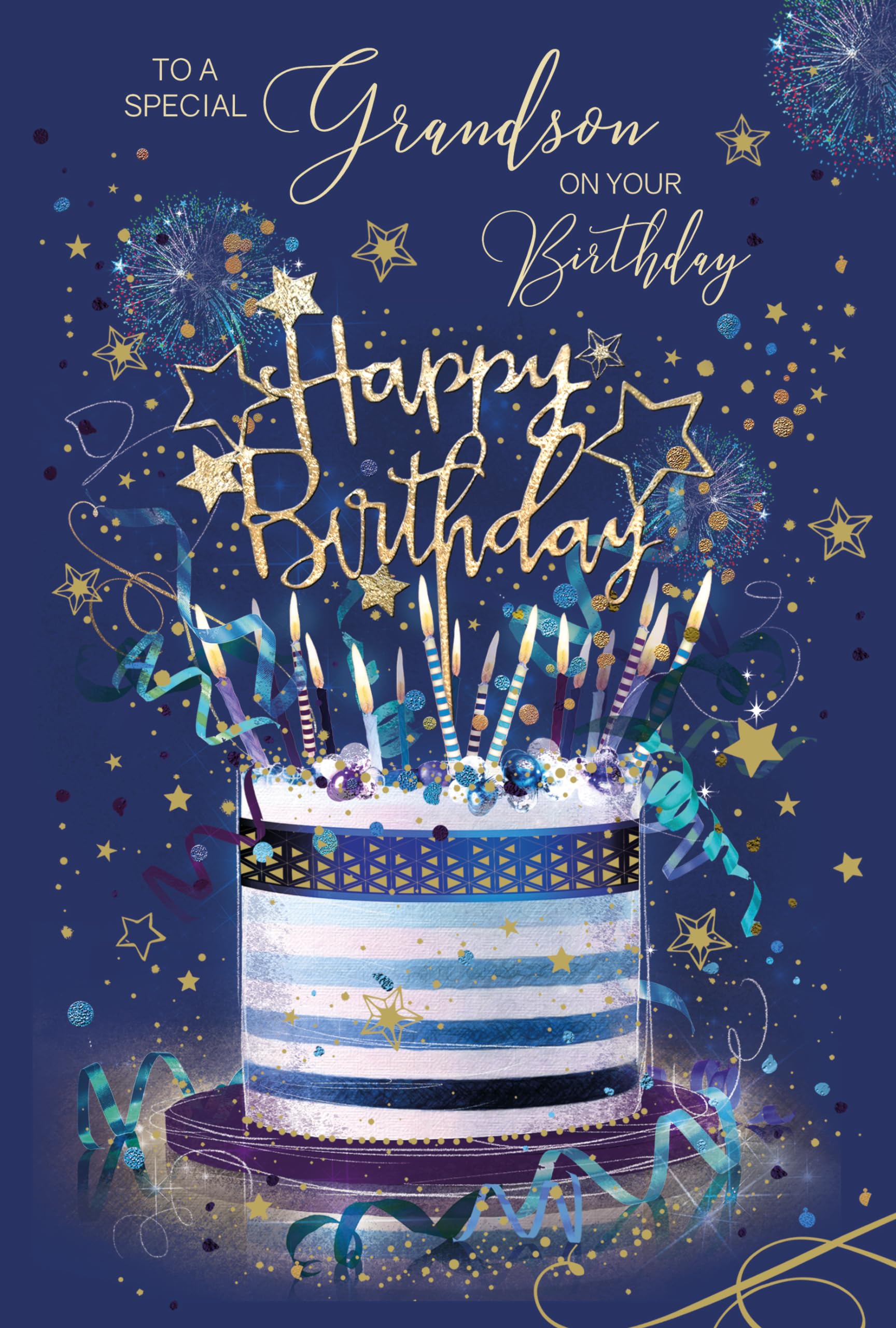 Luxury Grandson Birthday Card Greeting Card -Cake Design From The ...