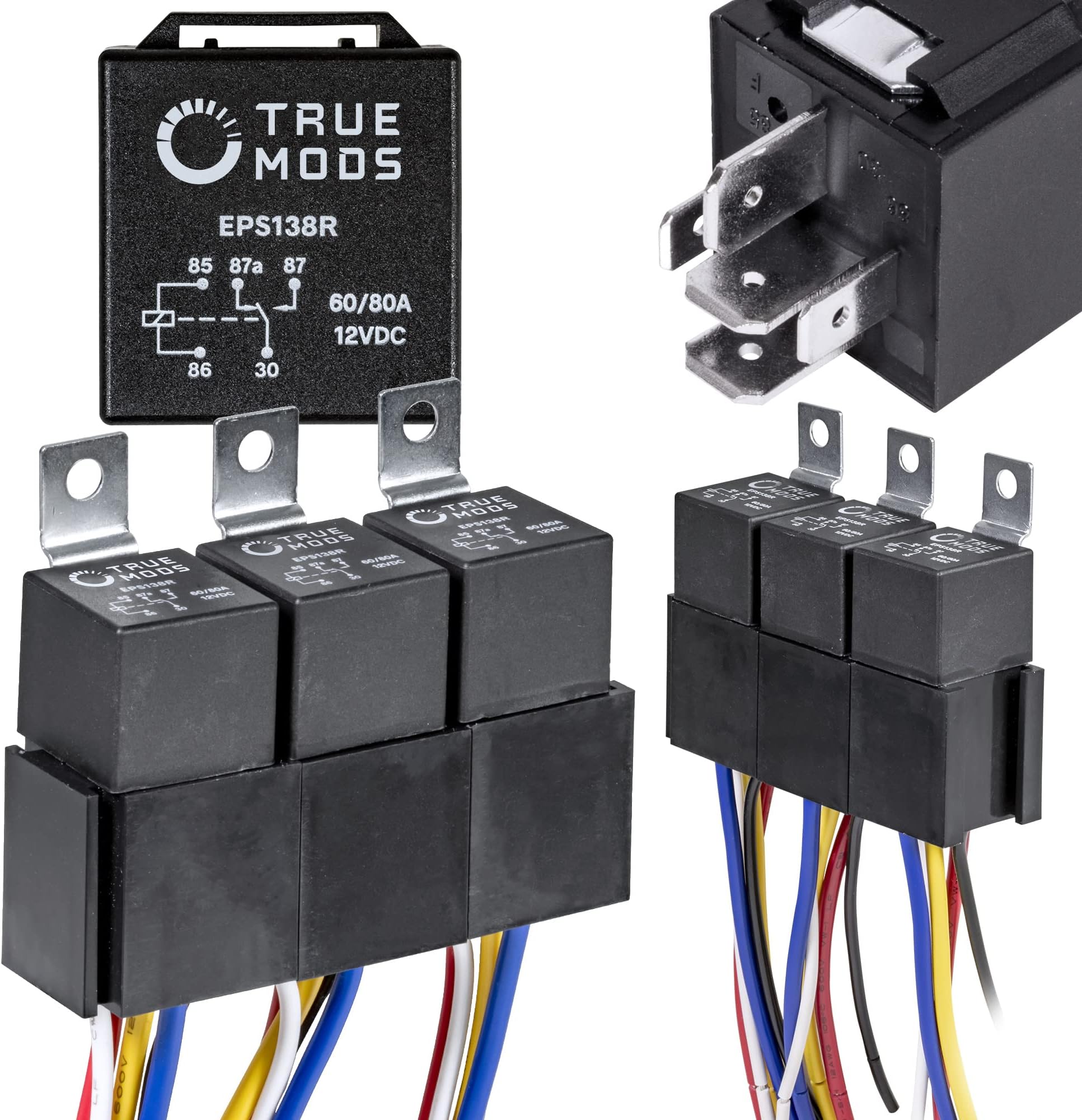Amazon.com: TRUE MODS 5 Pack Bosch Style 5-Pin 12V Relay Kit [60/80 Amp ...