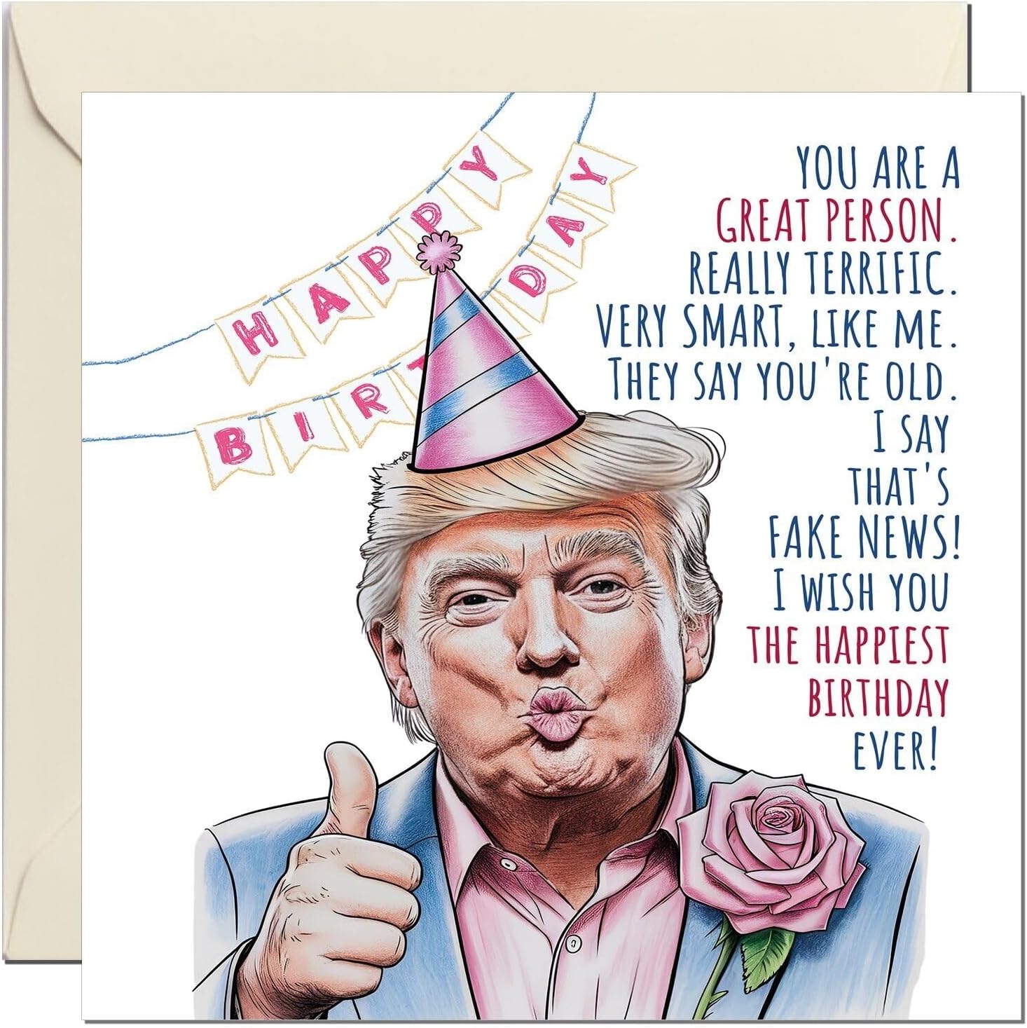 Amazon.com : Donald Trump Birthday Card - Novelty Joke Funny Birthday ...