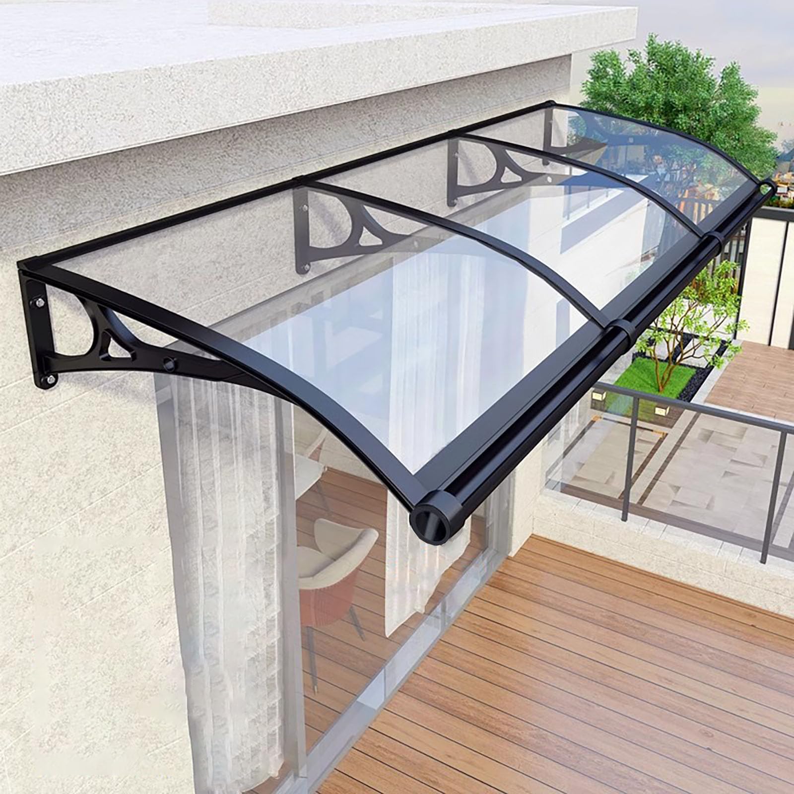 Amazon.com : Door Canopy Window Awning Curved Rain Cover, Patio Sun ...