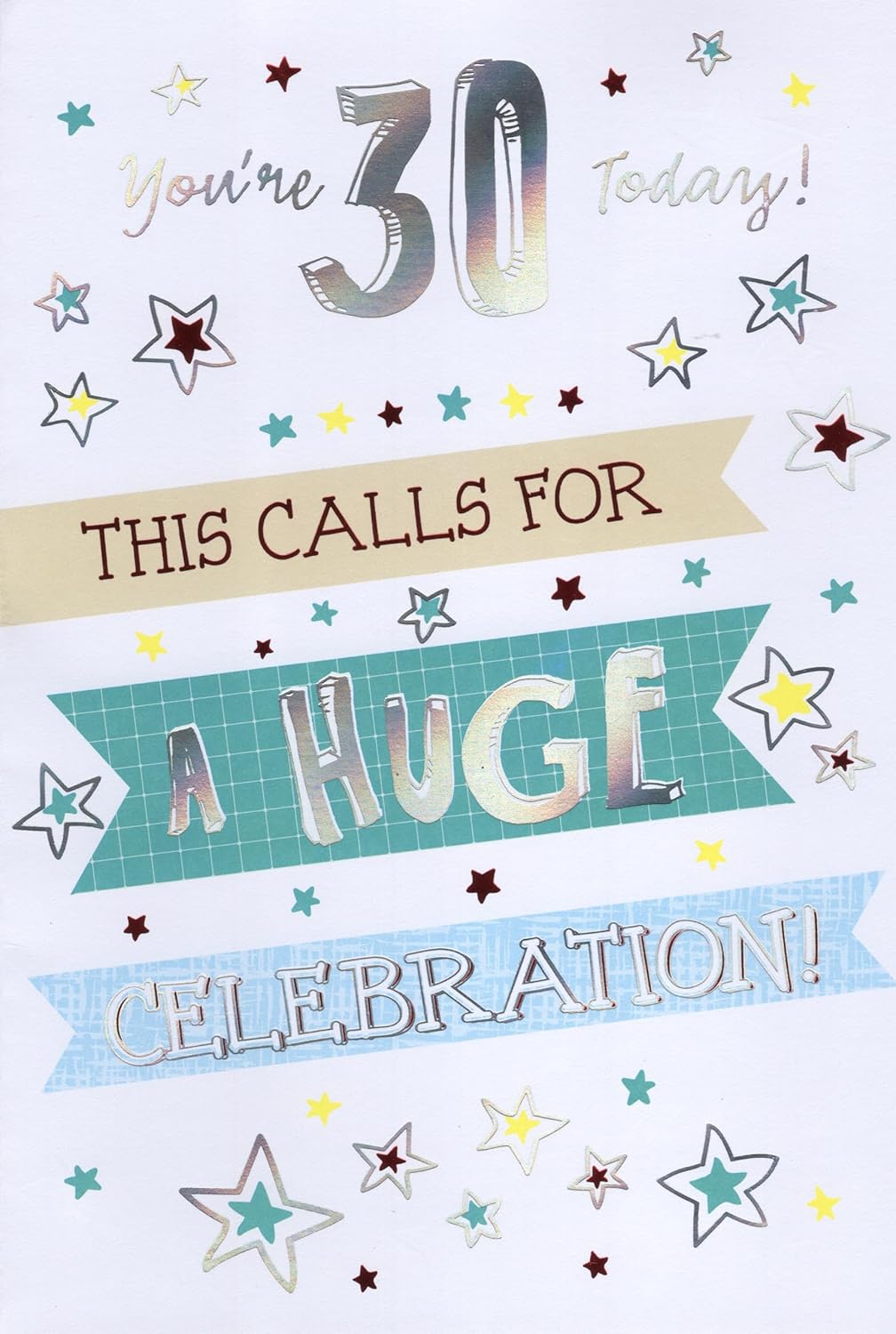 Amazon.com : Happy 30th Birthday Card - You're 30 Today! This Calls for ...