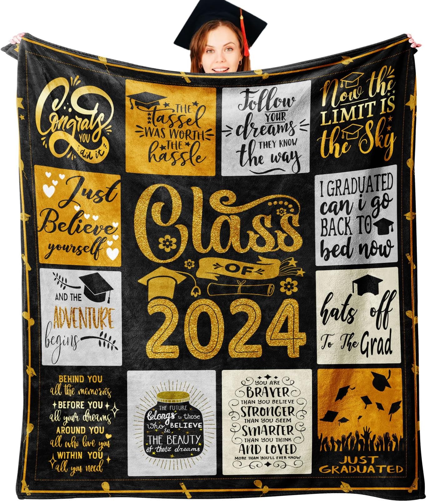 Amazon.com: VitalCozy 50 x 60 Inches Graduation Gifts for Her Him ...