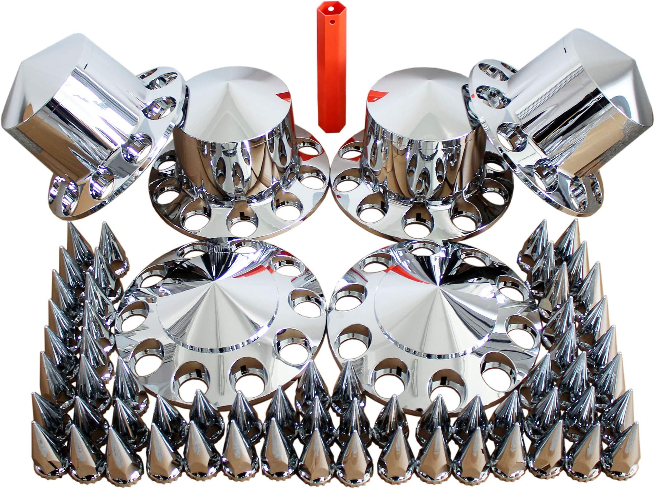 Amazon.com: MRJLK Chrome ABS Complete Axle Cover Set with Hub Caps and ...