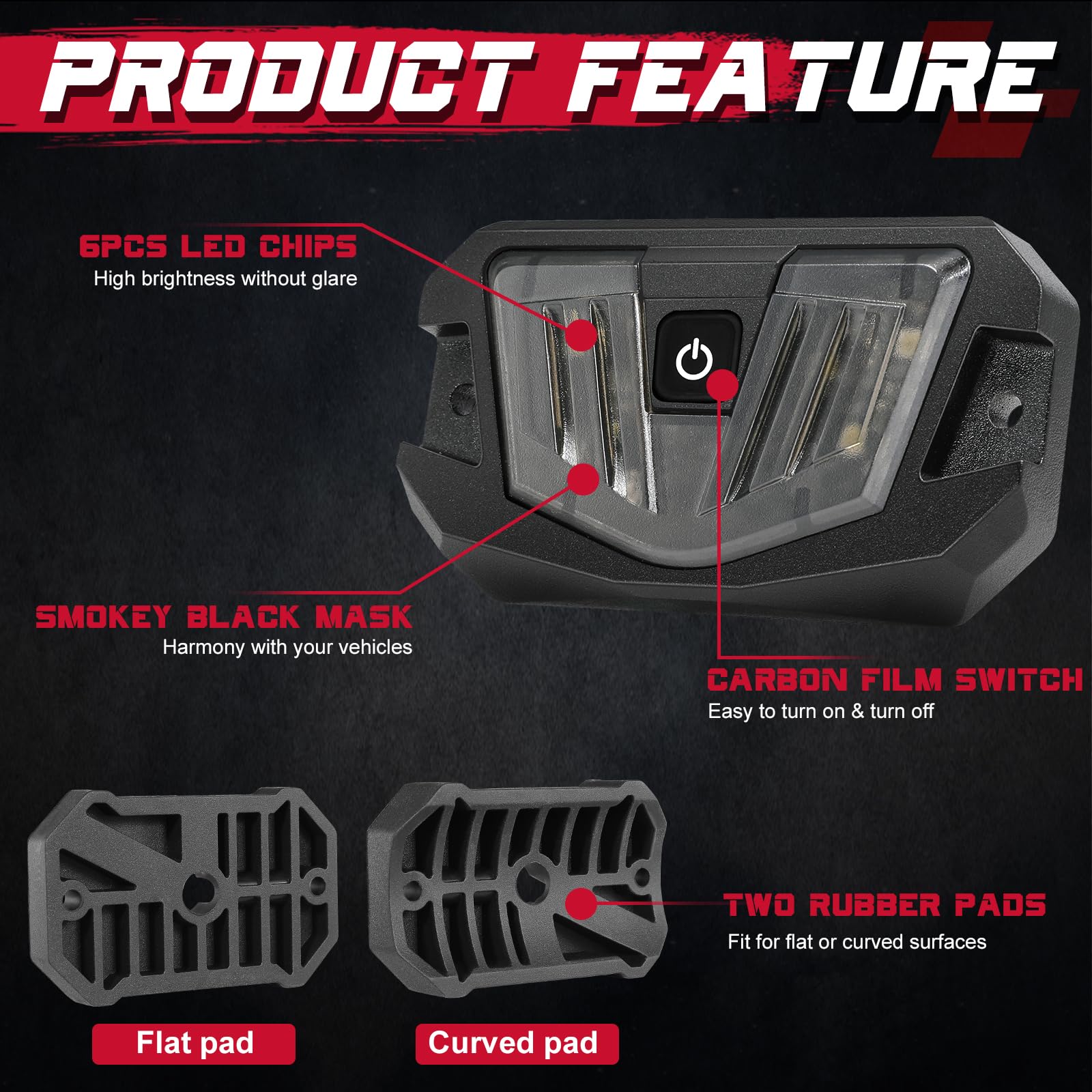Snapklik.com : OFFROADTOWN UTV Dome Light Universal Roll Bar Mount 12V ...