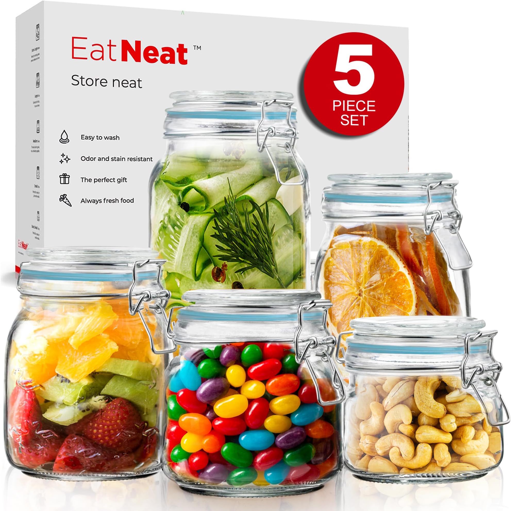 Amazon.com: Anchor Hocking 3 Piece SecureLock Revolution Jar Set ...