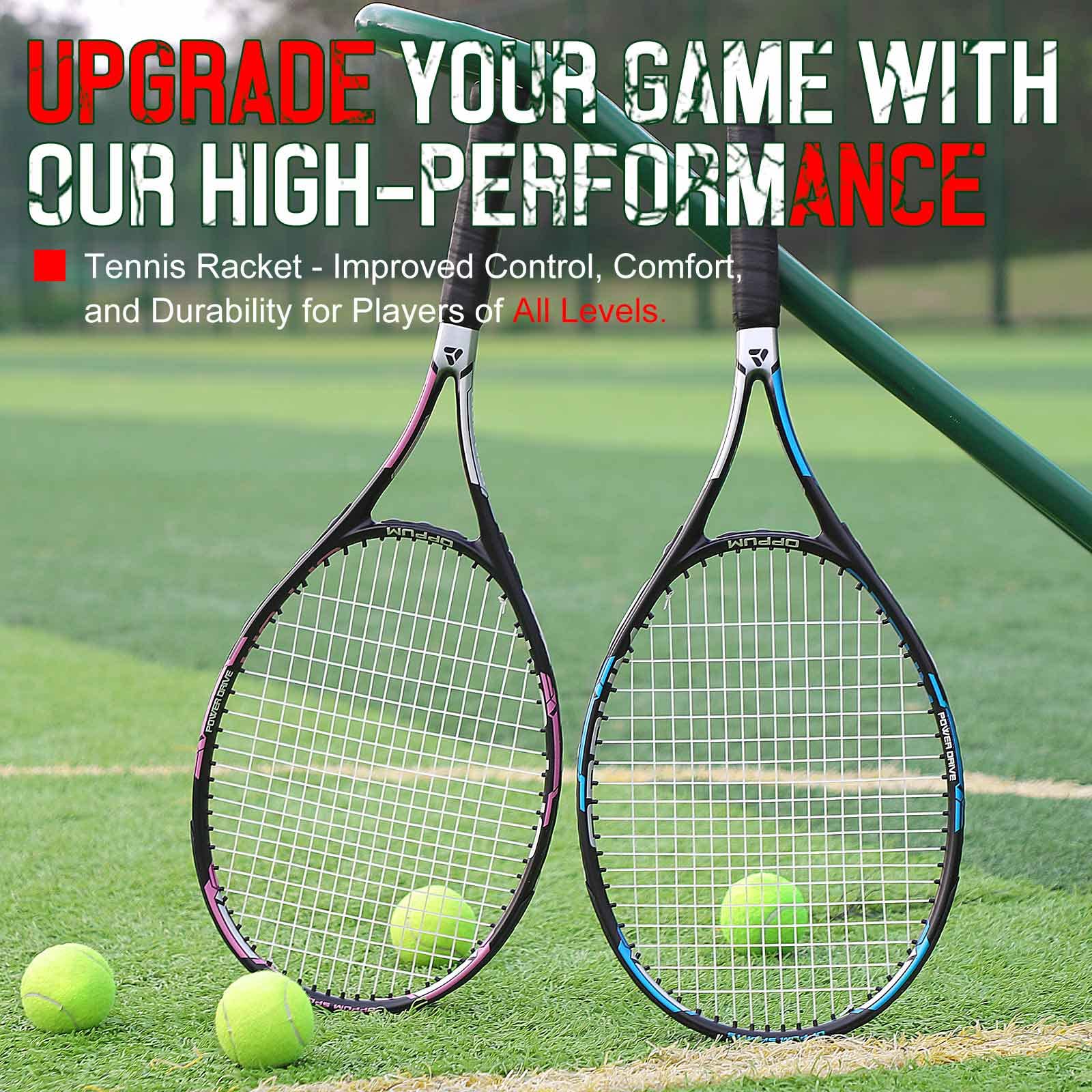 OPPUM 27 inch Pro Tennis Racket for Adults Student Women and Men ...