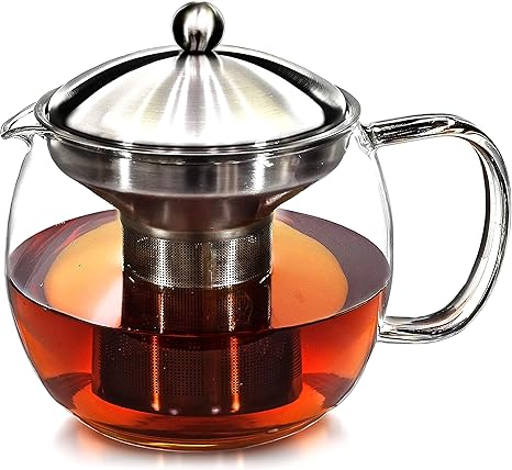 Amazon.com | Teapot with Infuser for Loose Tea - 40oz, 3-4 Cup, Clear ...