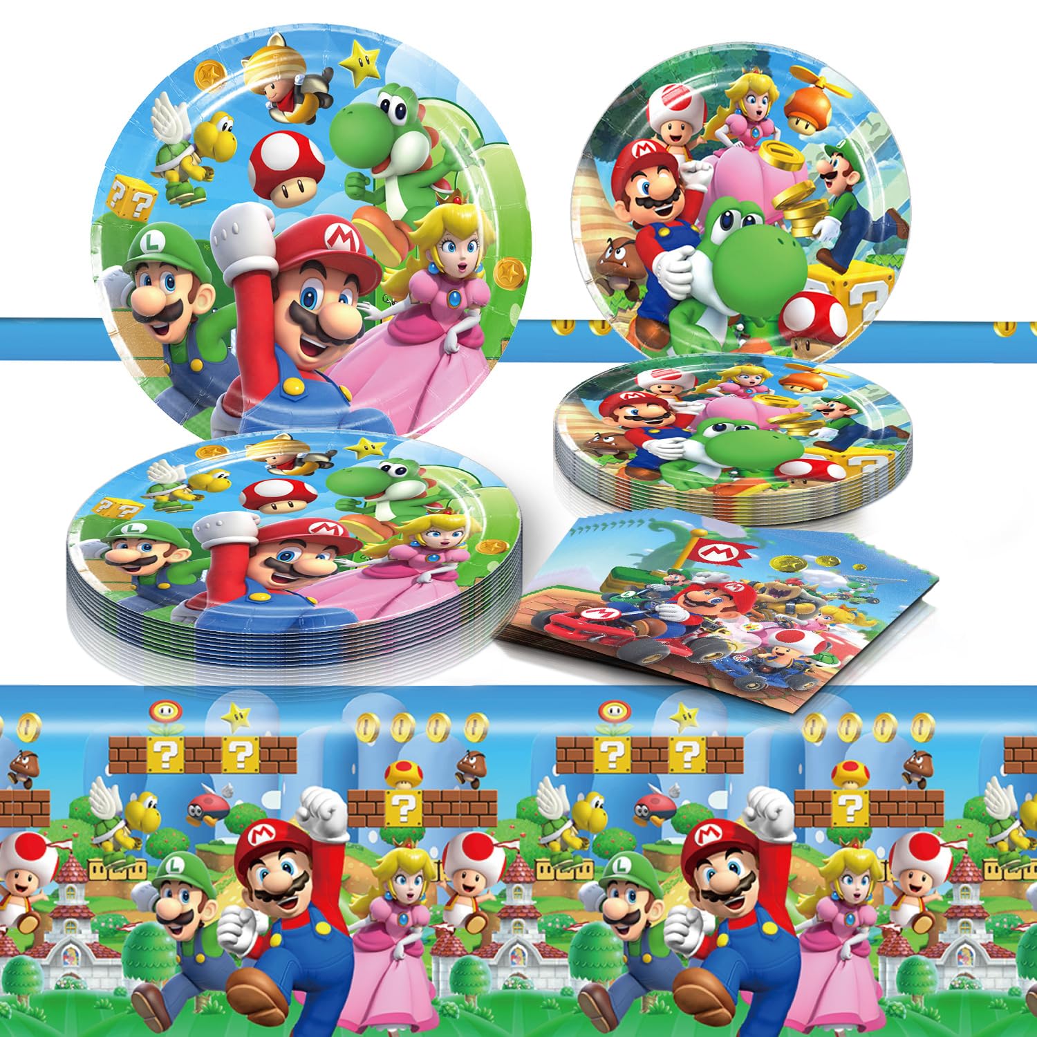 Snapklik.com : 41 PCS Mario Theme Birthday Party Supplies, 20 Mario ...