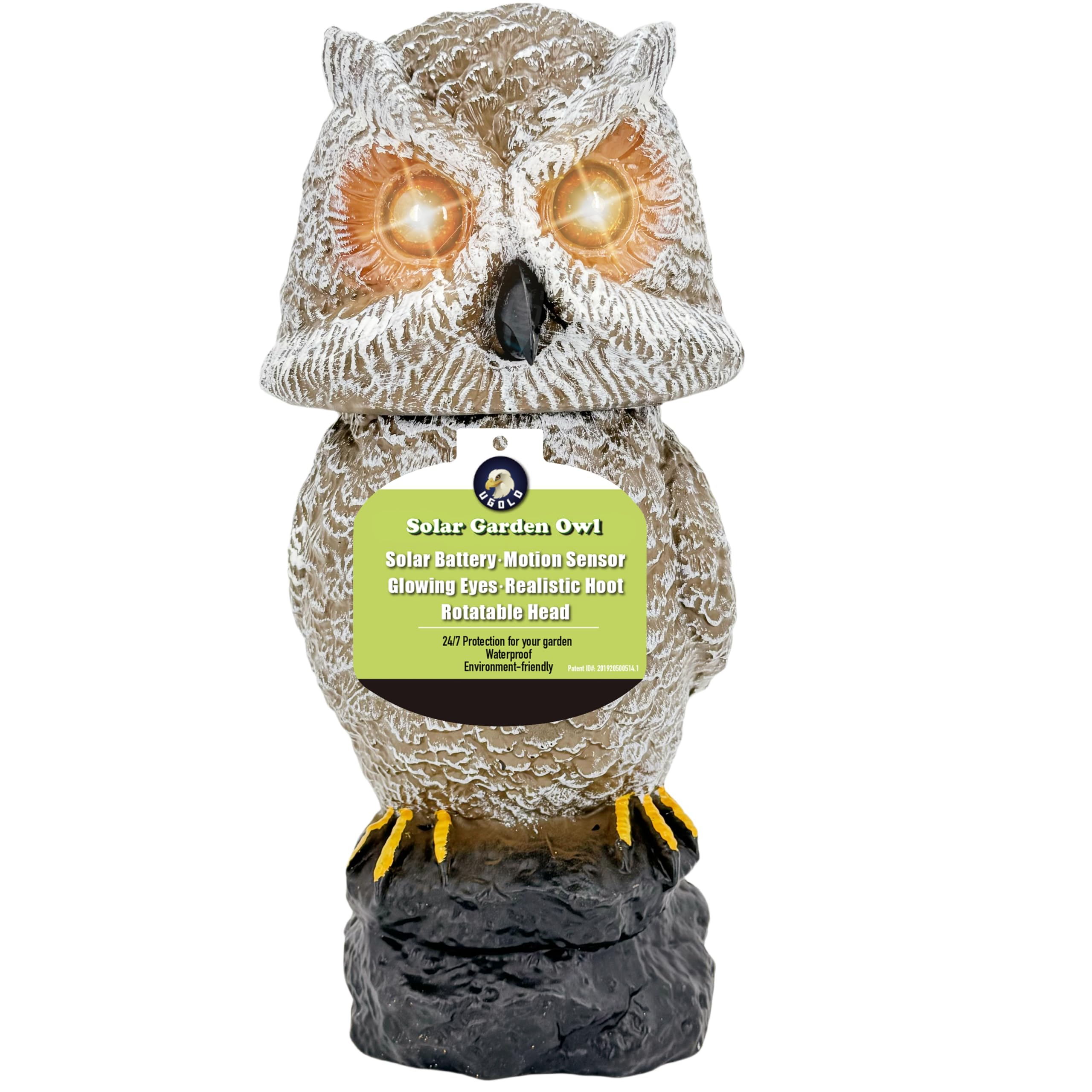 Amazon.com: Ugold Solar Powered Owl with Motion Detection, Silent Mode ...