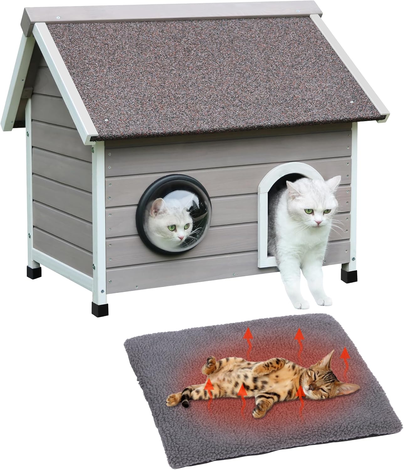 Amazon.com : Deblue Feral Cat House for Outdoor, Weatherproof Cat House ...