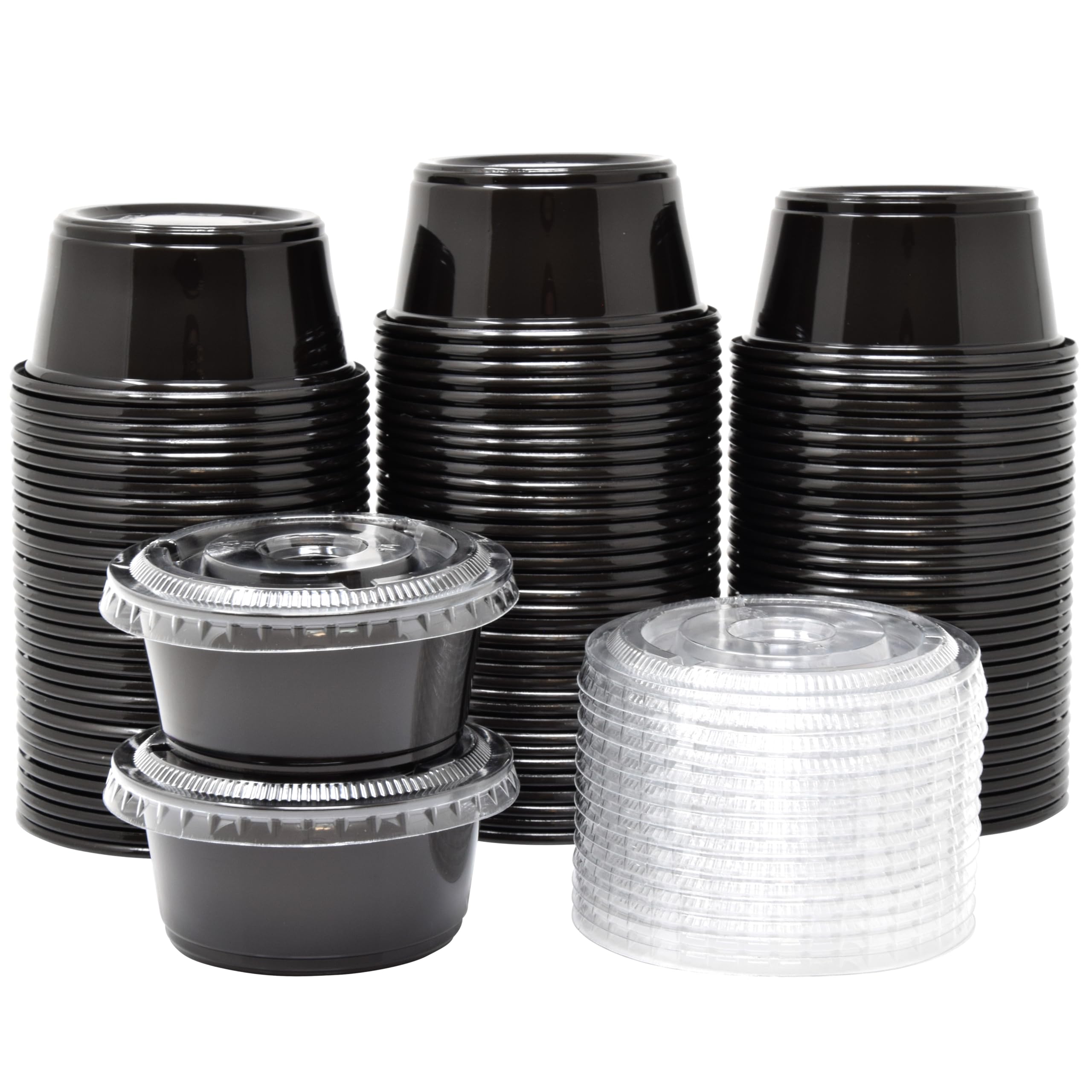 Amazon.com: [100 Sets - 3.25 oz.] Black Jello Shot Cups with Lids ...