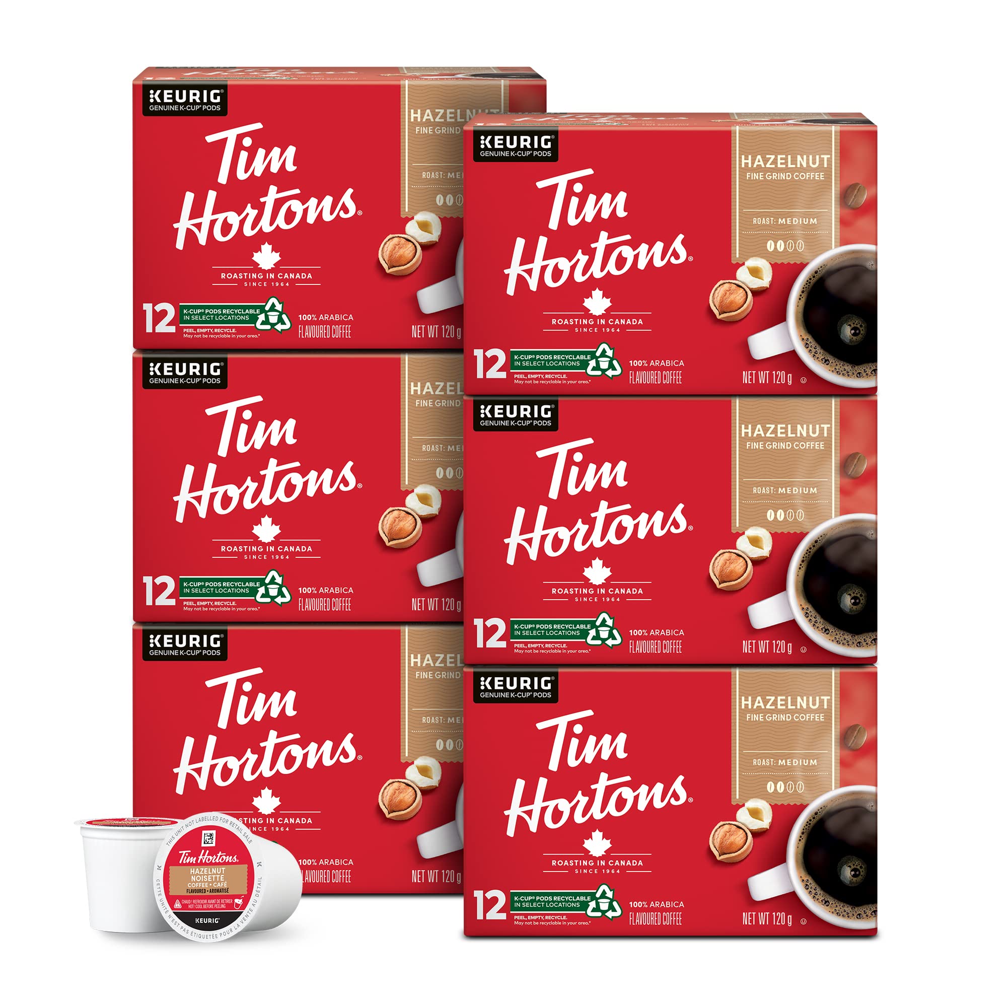 Tim Hortons Hazelnut Flavoured Coffee, Single Serve Keurig K-Cup Pods ...