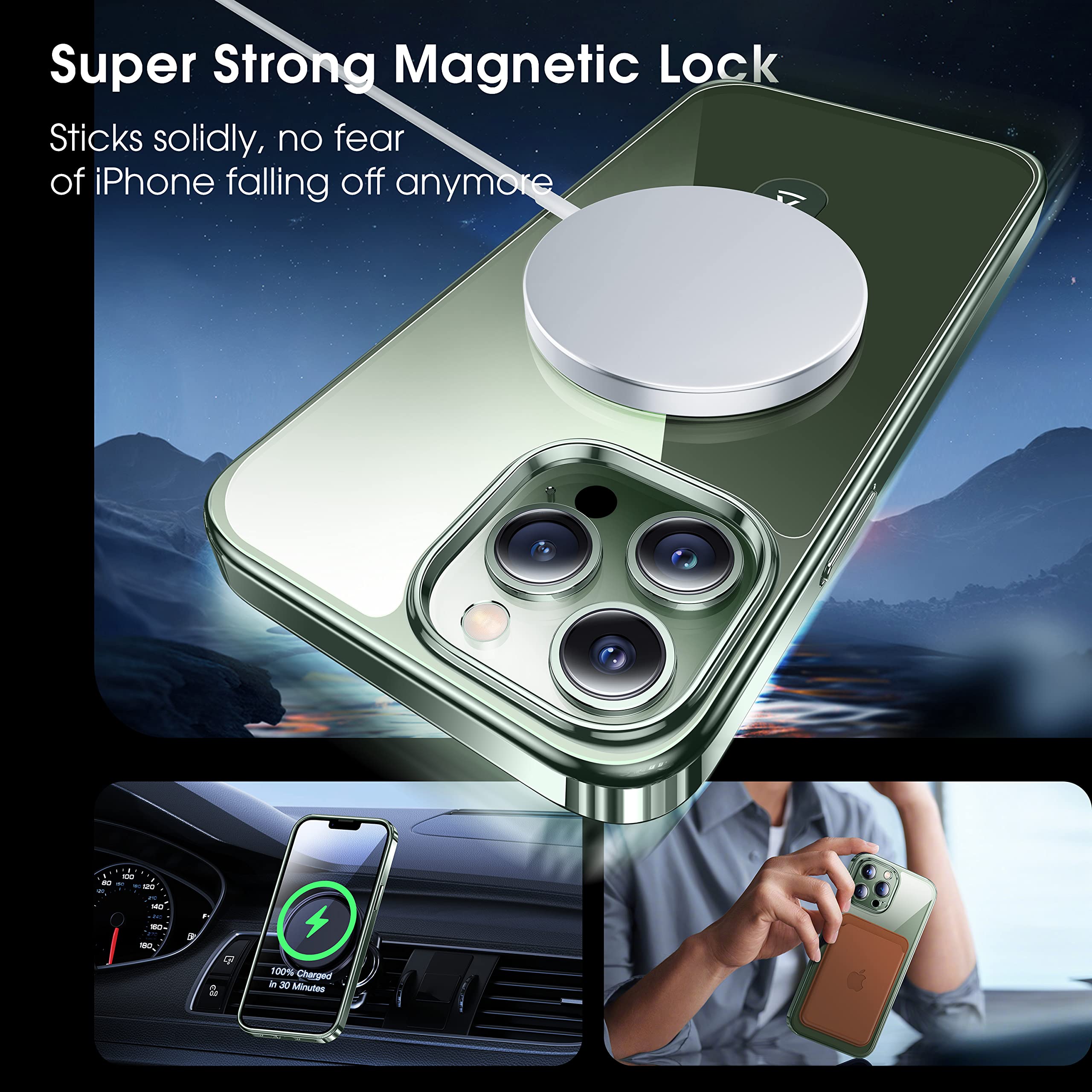 Alphex Invisible Stand Magnetic Case for iPhone 13 Pro Max [Look as ...