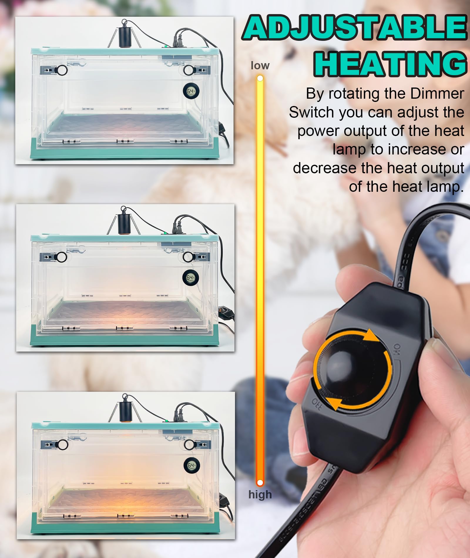 Puppy Incubator with Heating and Oxygen Tube, with Temperature Control ...