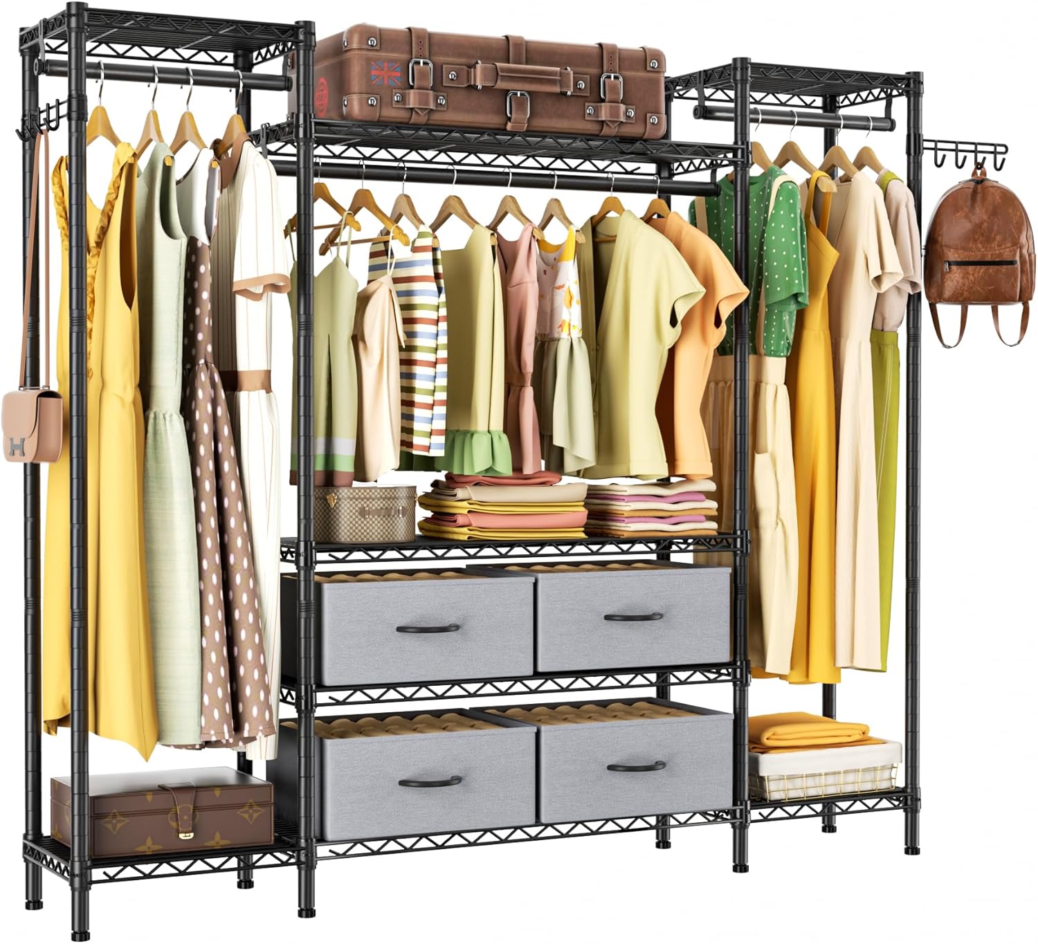 Amazon.com - Large Garment Rack Heavy Duty Clothes Rack,Freestanding ...