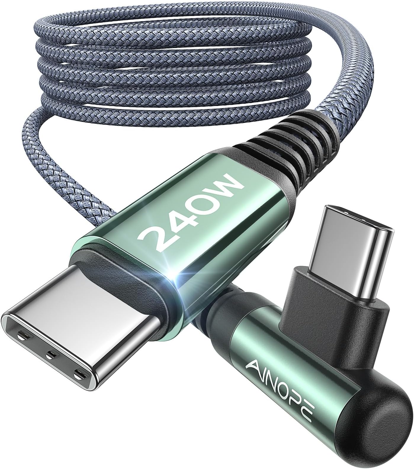 Amazon.com: Right Angle USB C Cable, Type C 90 Degree Cable, Braided ...