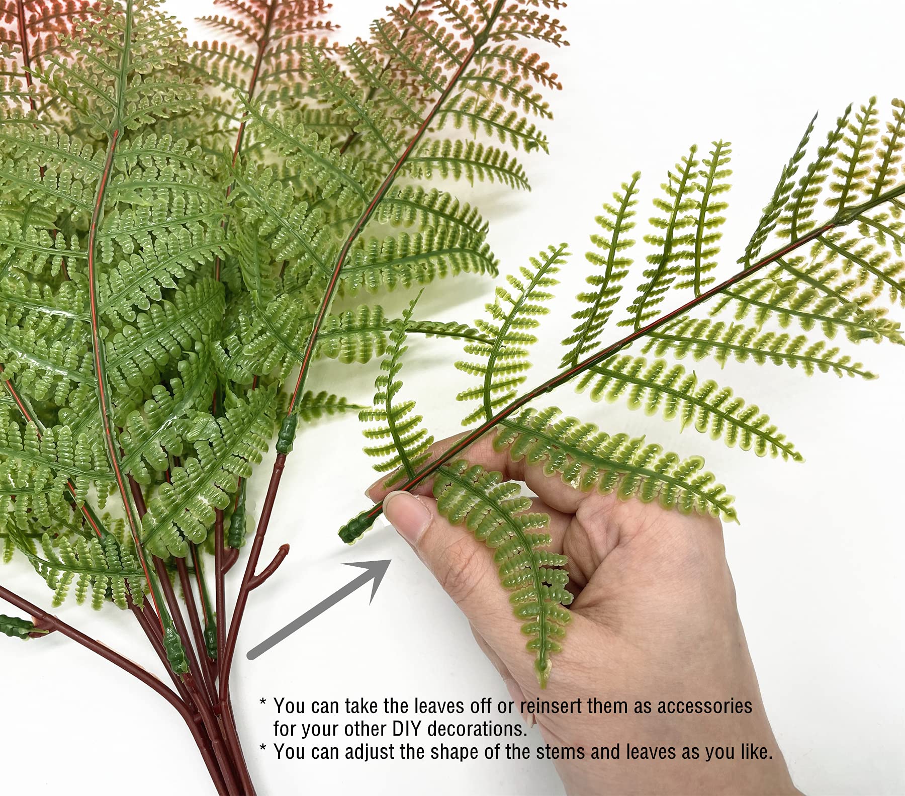 Snapklik.com : Artificial Ferns Plants Décor Fake Bushes Plastic ...