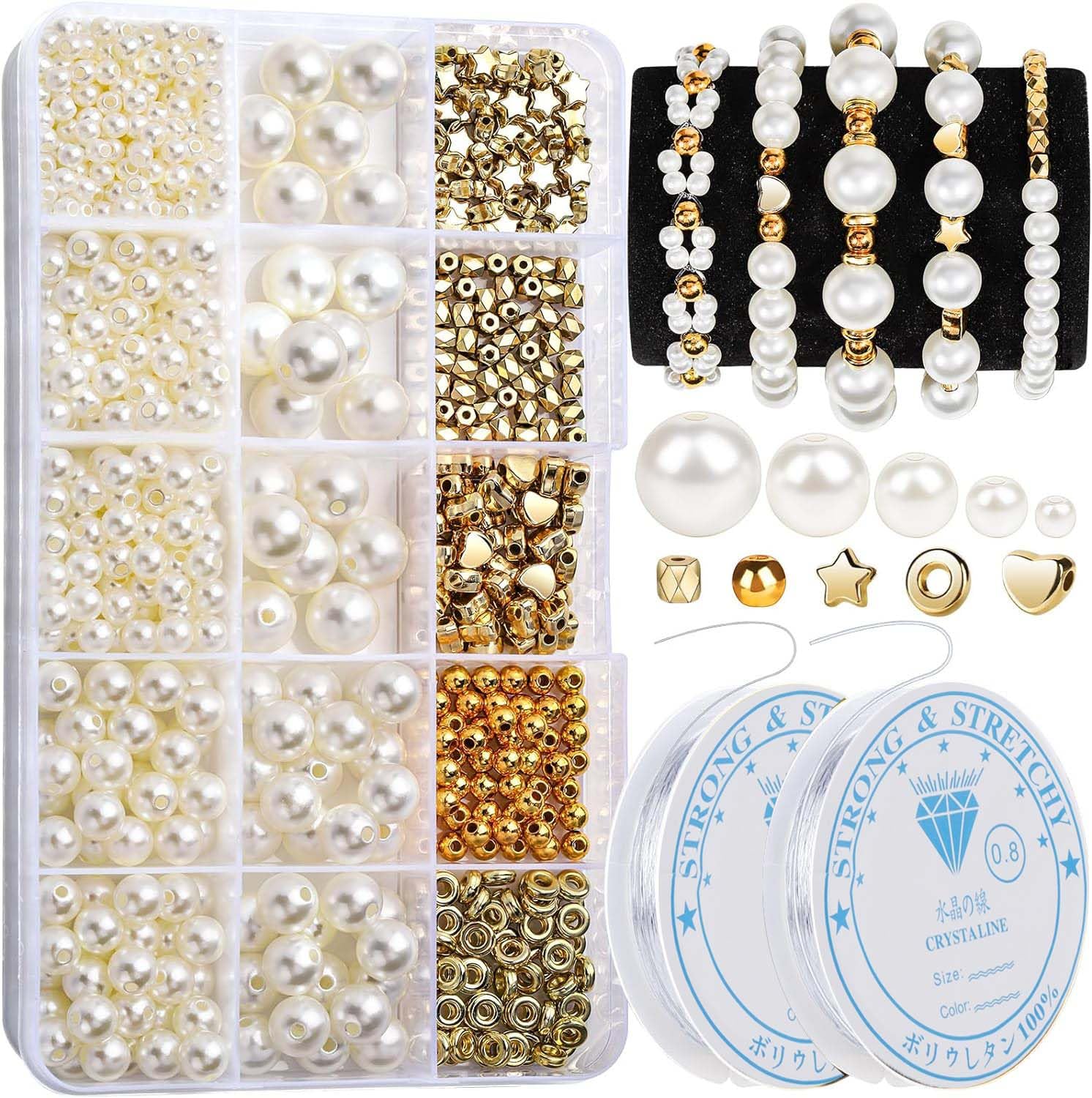 Perles pour Bracelet 720 Pièces Perles pour Bijoux Kit Bracelet Perle ...