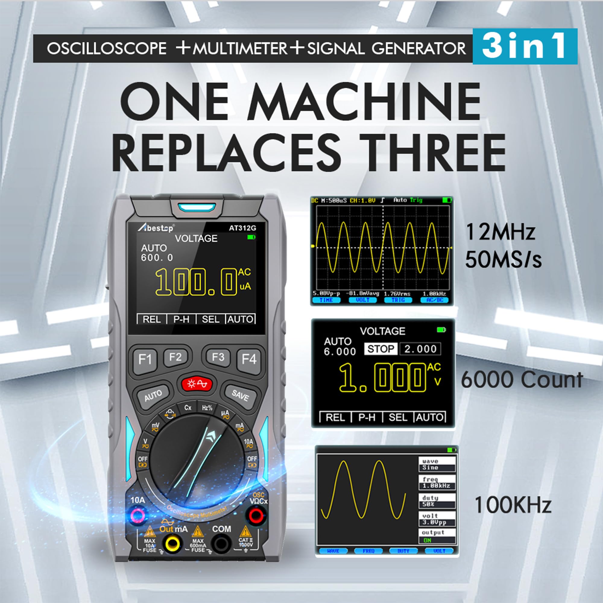 Snapklik.com : Abestop AT312G Oscilloscope Multimeter 3 In 1 Handheld ...
